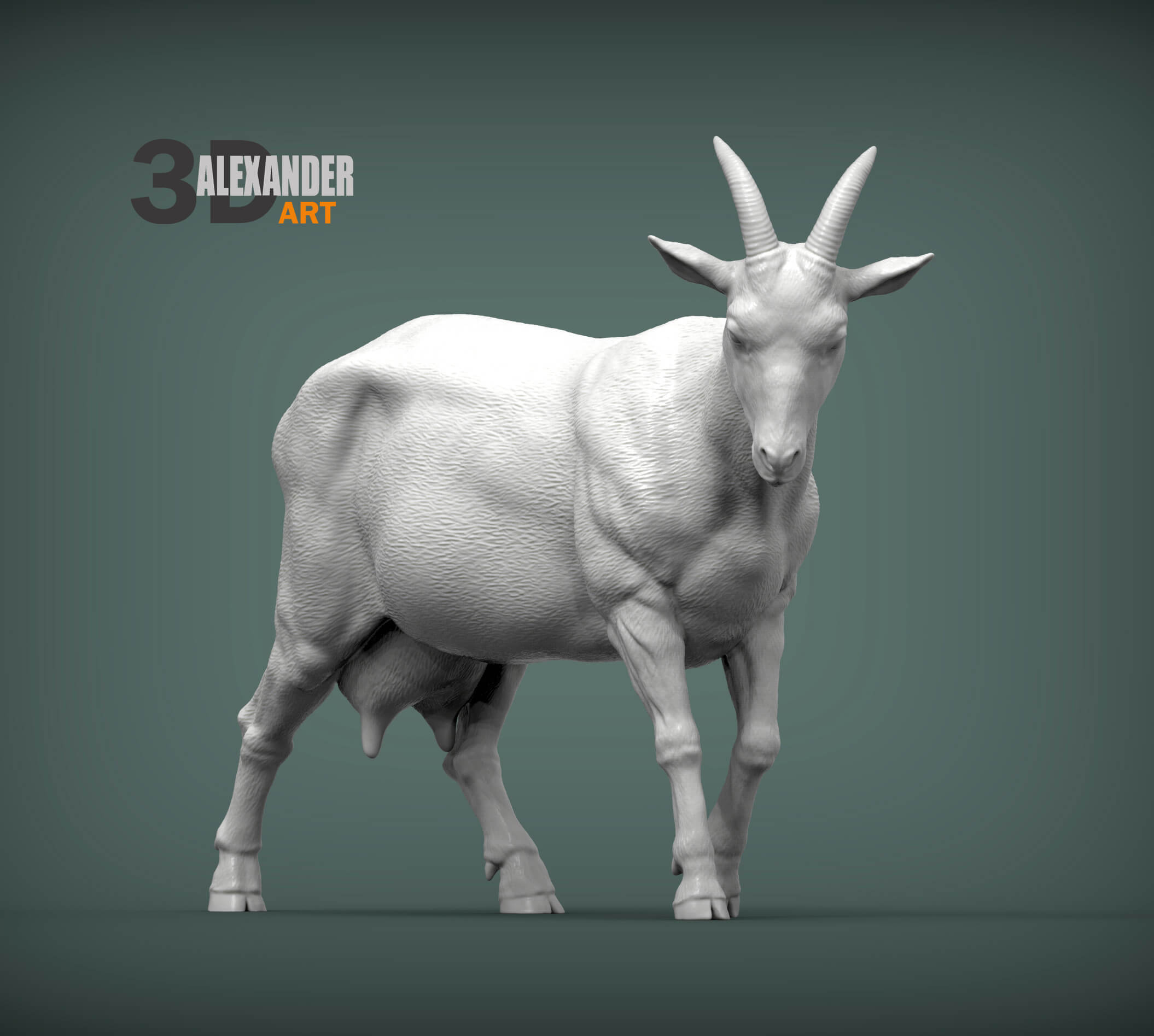 Goat 3D Print Model by Alexander3dart
