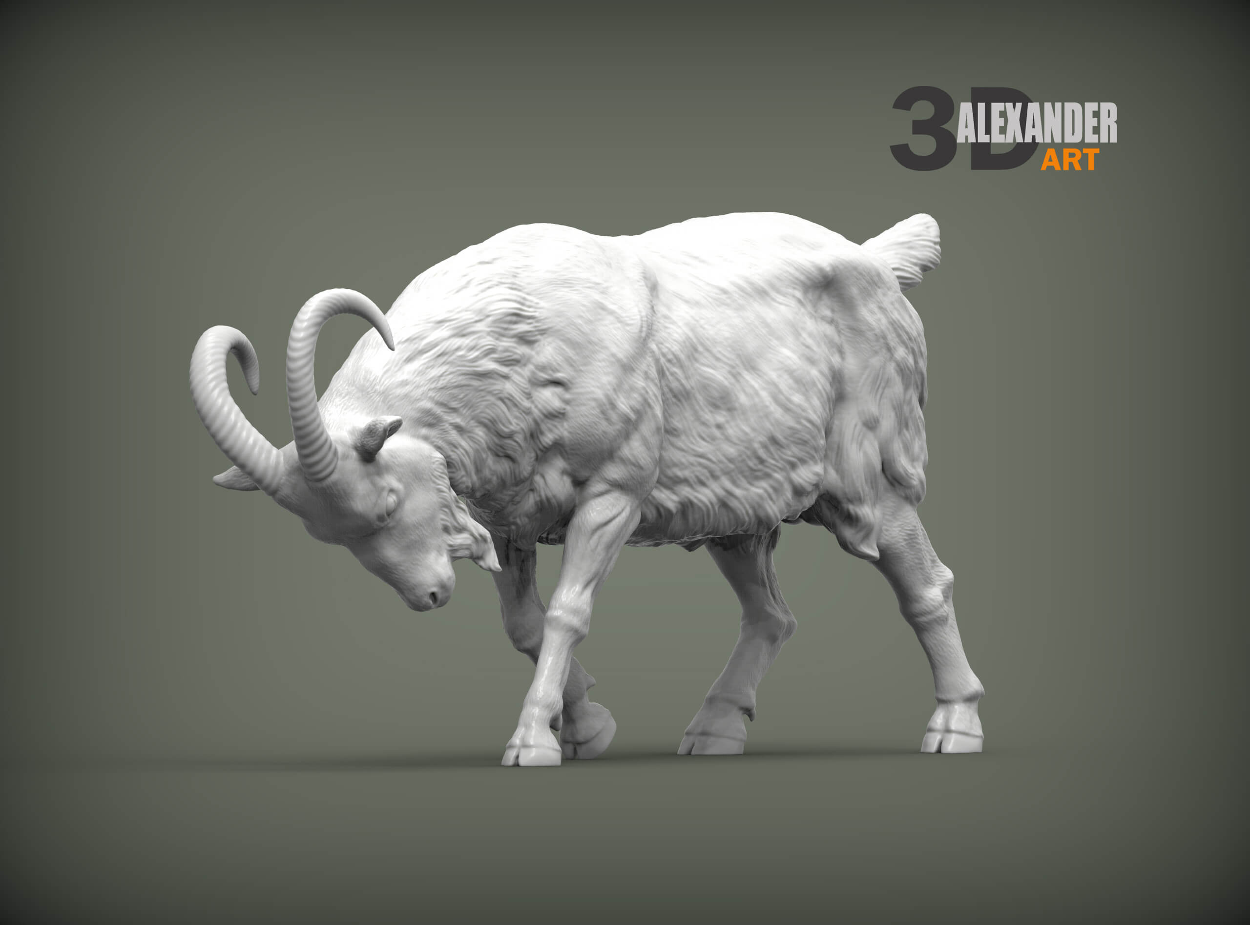 Goat Attacks 3D Print Model by Alexander3dart