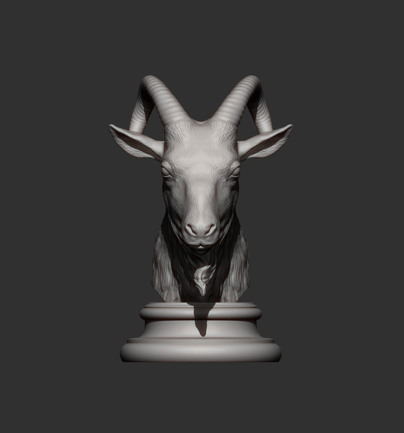 Goat Bust Sculpture - 3D Model by Alexander3dart