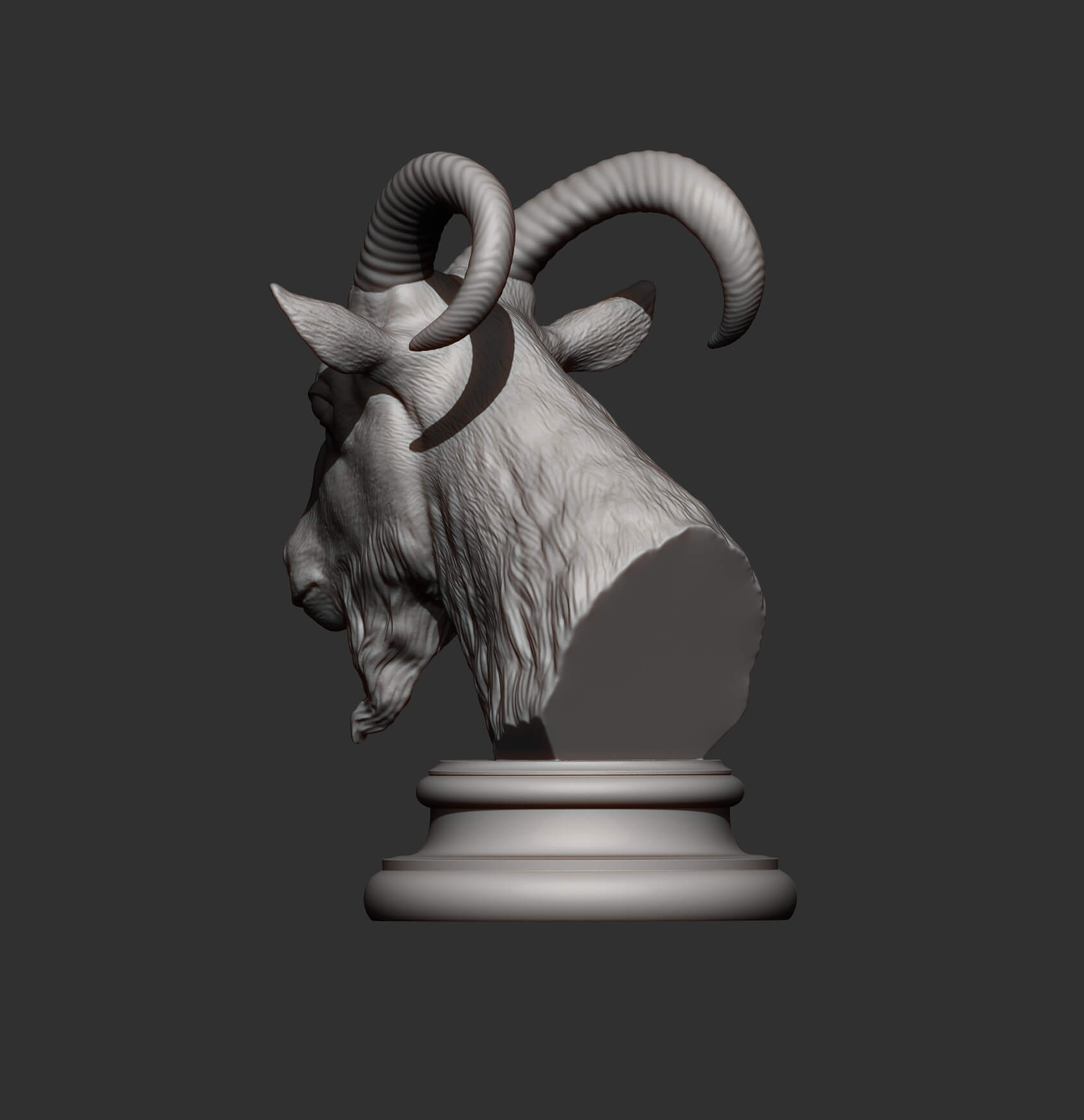 Goat Bust Sculpture - 3D Model by Alexander3dart