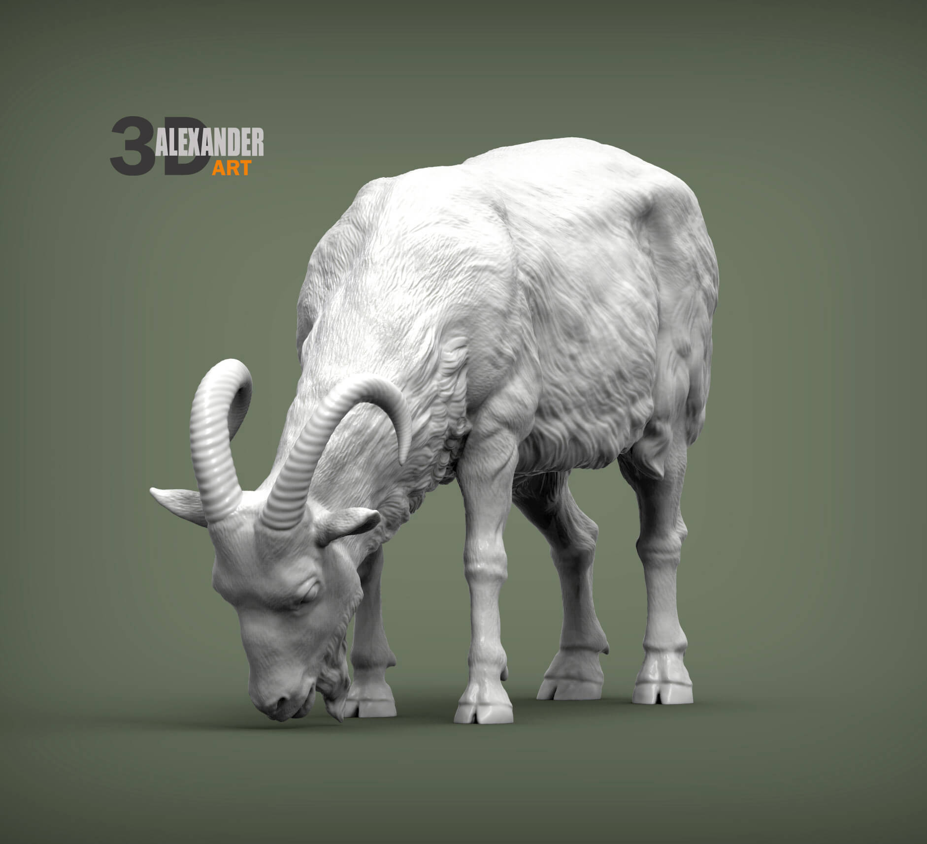 Goat Eats 3D Print Model by Alexander3dart