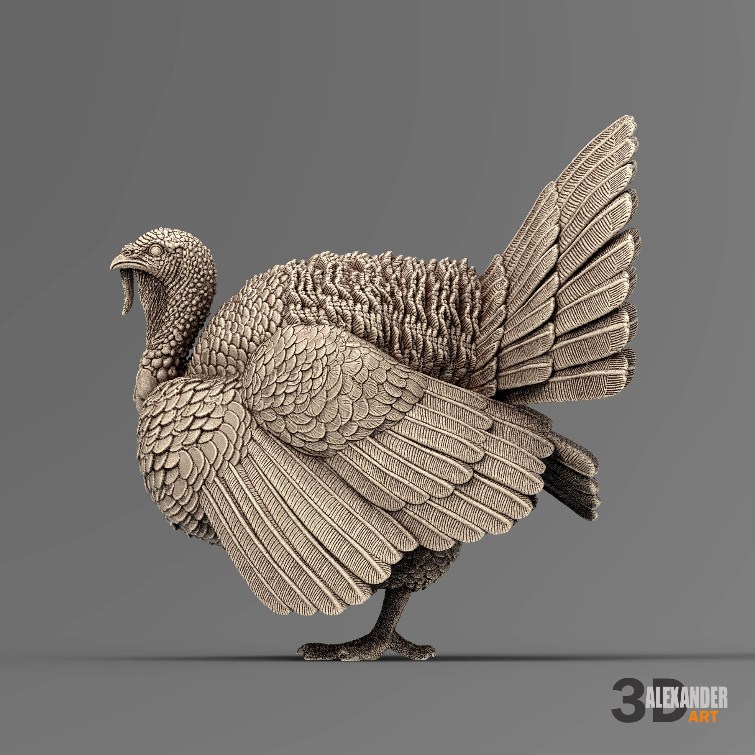 Sculpture Gobbler - 3D Model by Alexander3dart