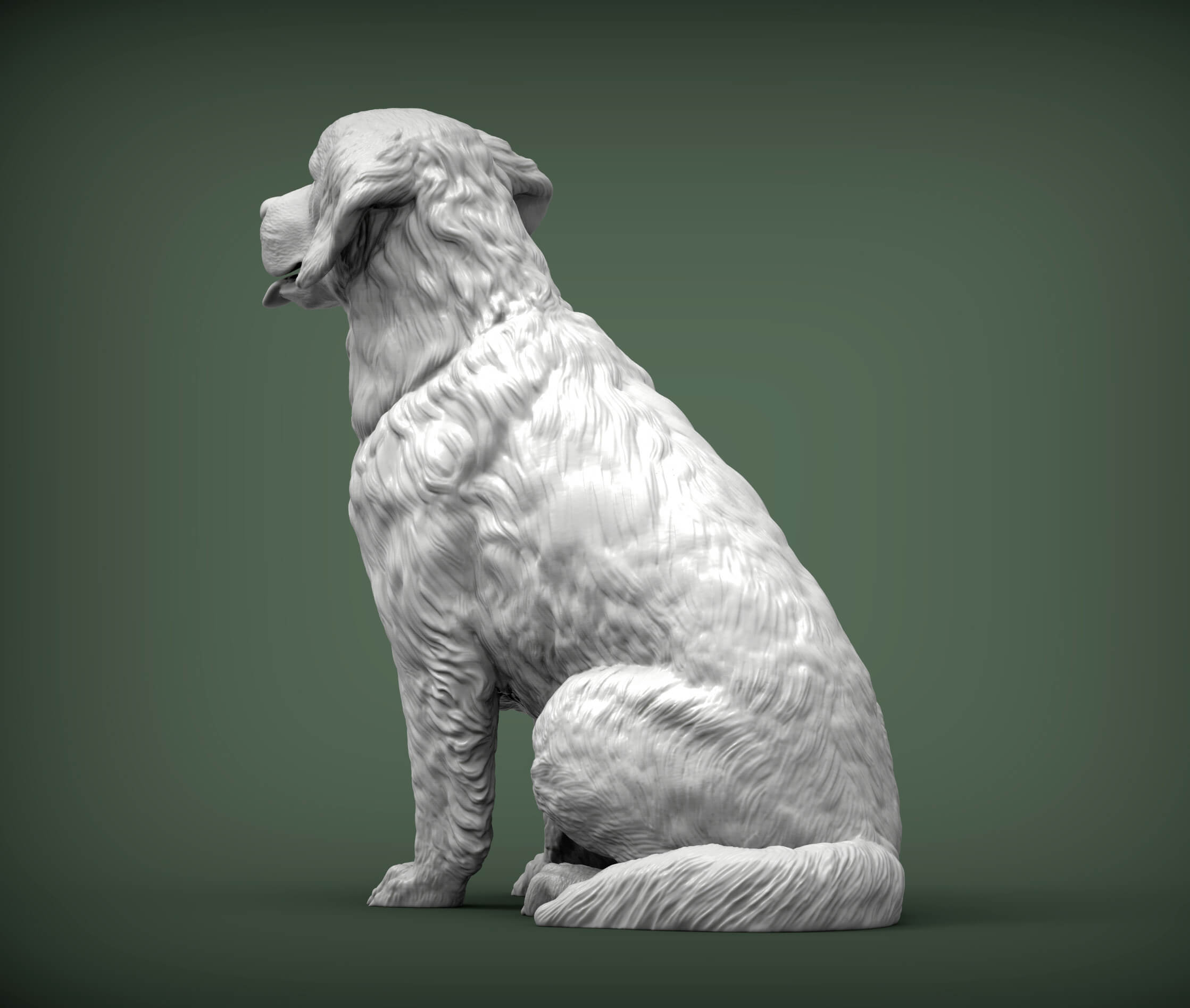 Golden Retriever Sitting - 3D Model by Alexander3dart