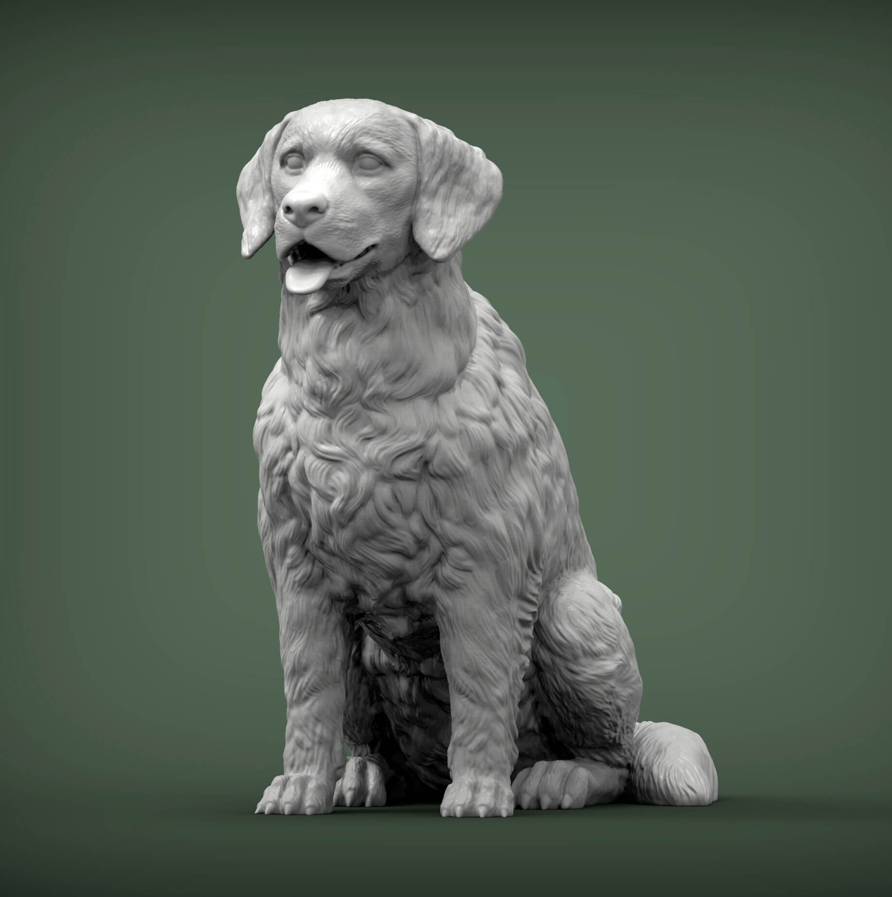 Golden Retriever Sitting - 3D Model by Alexander3dart
