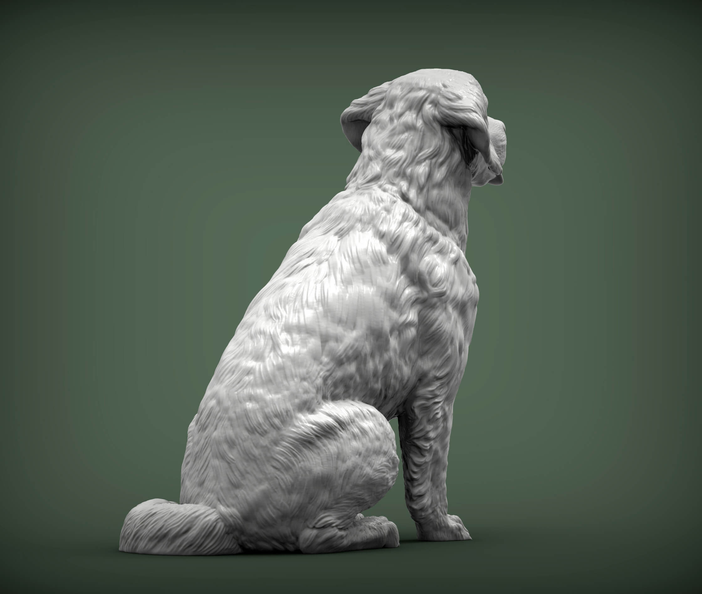 Golden Retriever Sitting - 3D Model by Alexander3dart