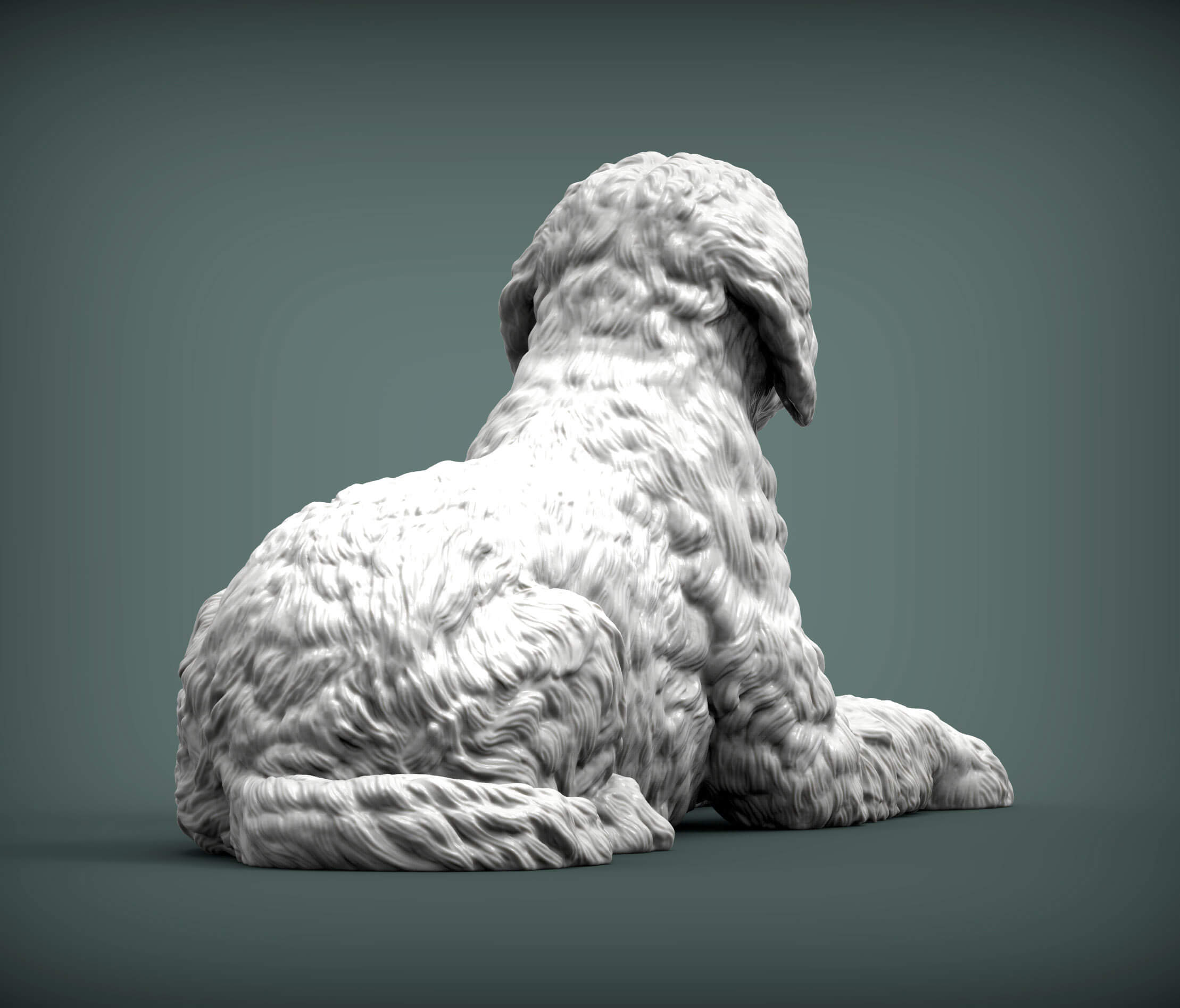 Goldendoodle Lies 3D Print Model by Alexander3dart