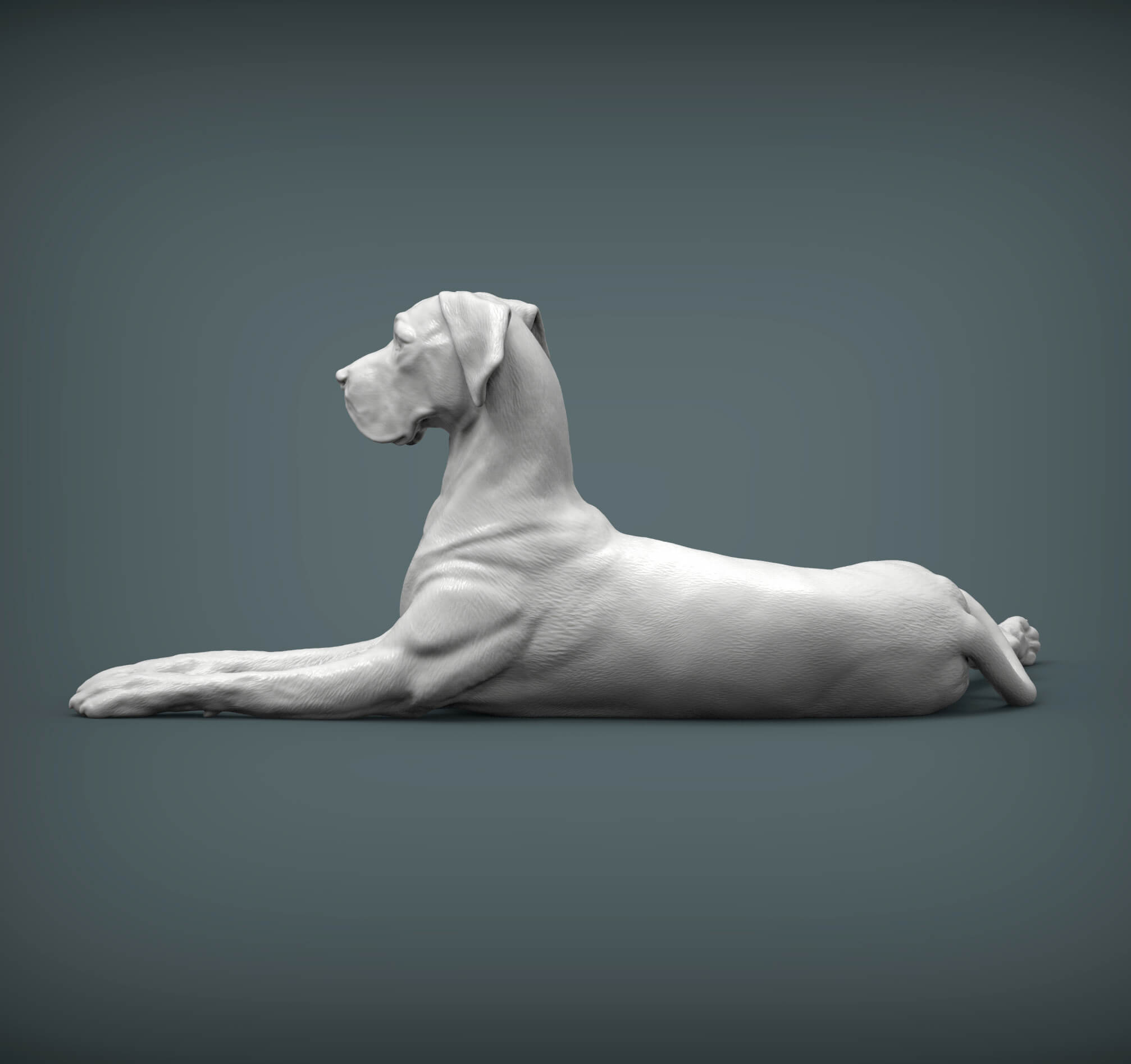 Great Dane Lying Down - 3D Model by Alexander3dart