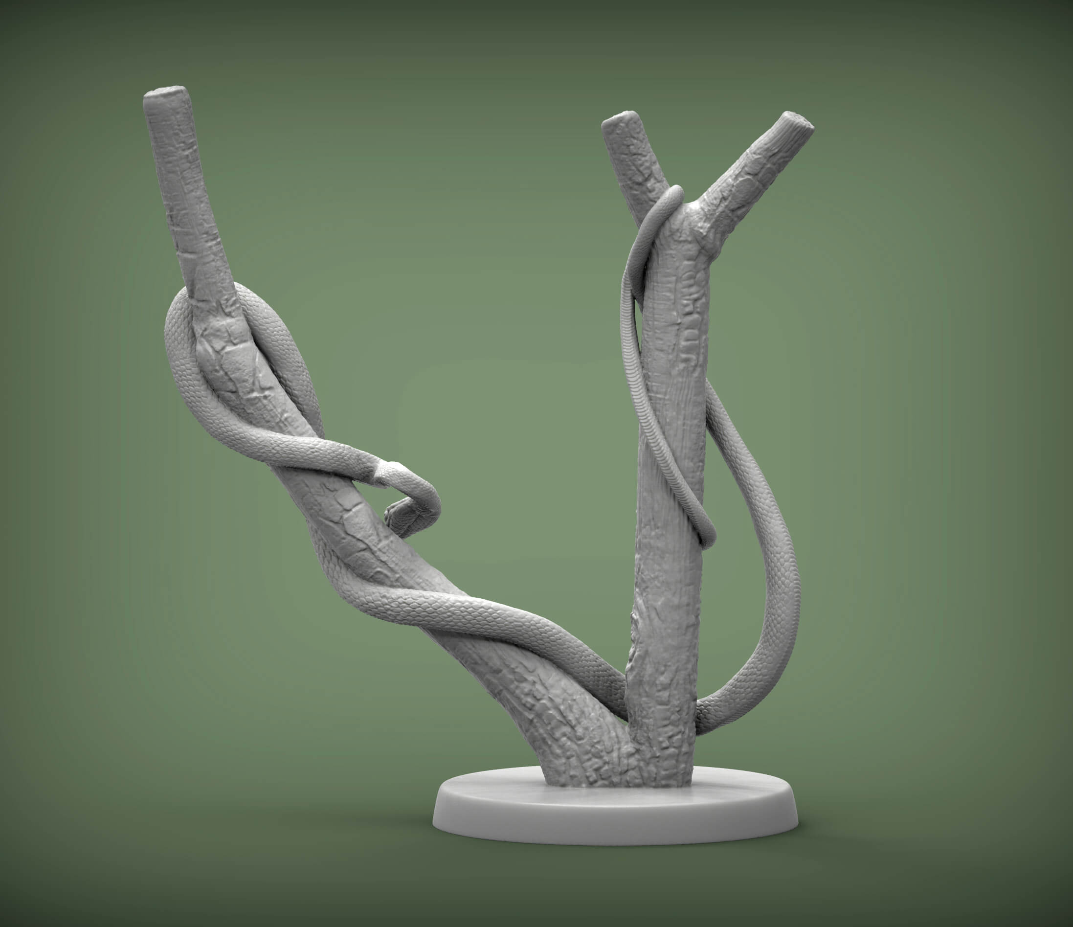 Green Vine Snake 3D Print Model by Alexander3dart