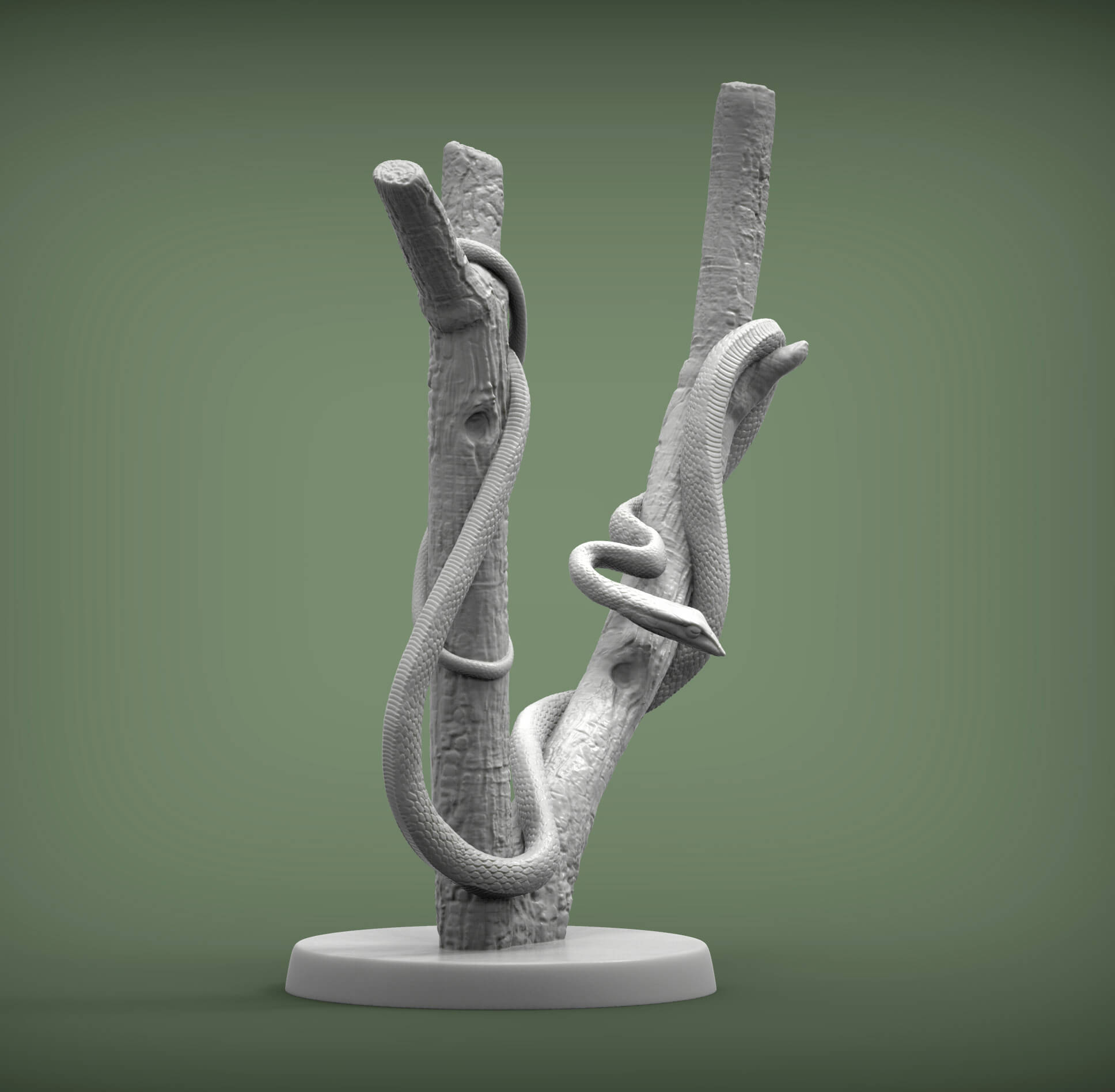 Green Vine Snake 3D Print Model by Alexander3dart