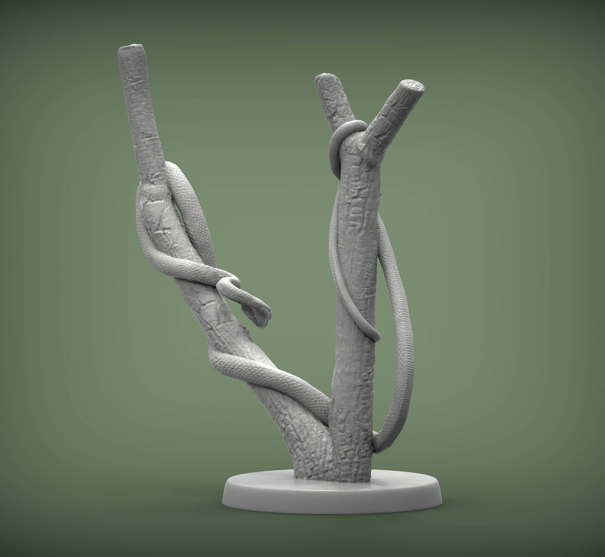 Green Vine Snake 3D Print Model by Alexander3dart