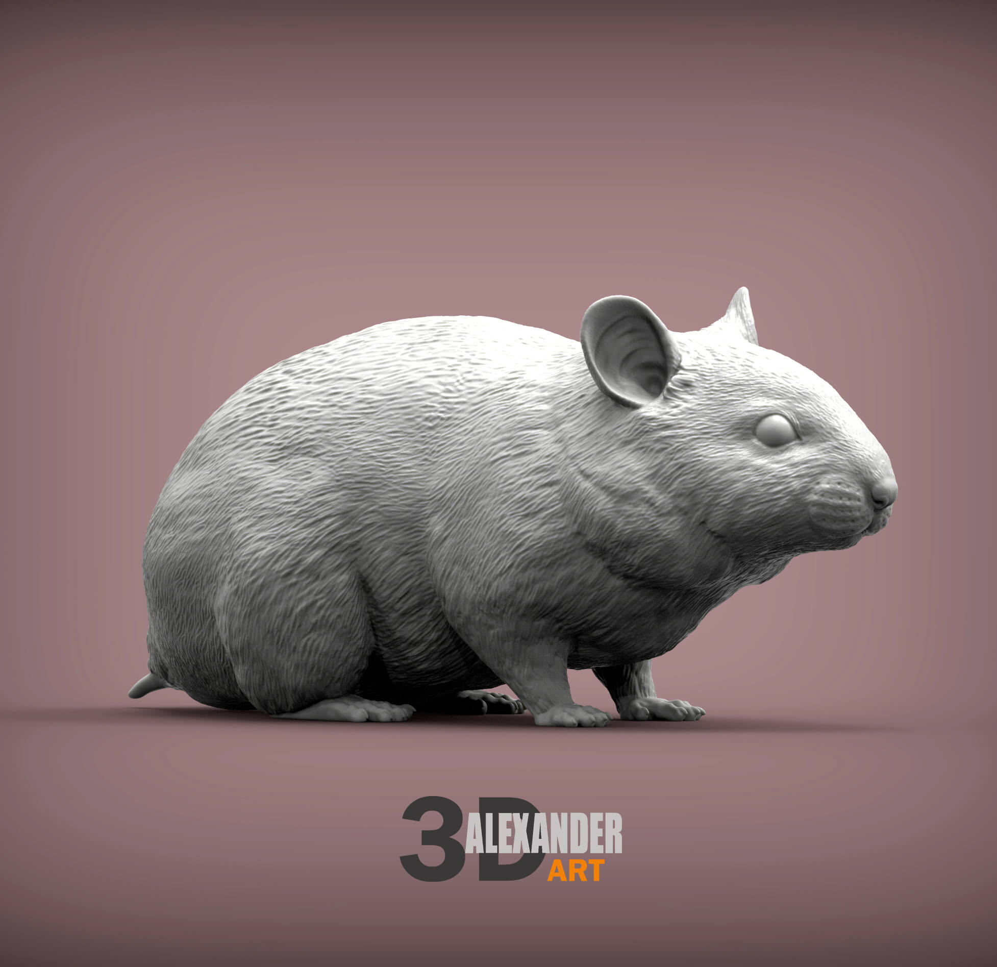 Hamster Sculpture - 3D Model by Alexander3dart
