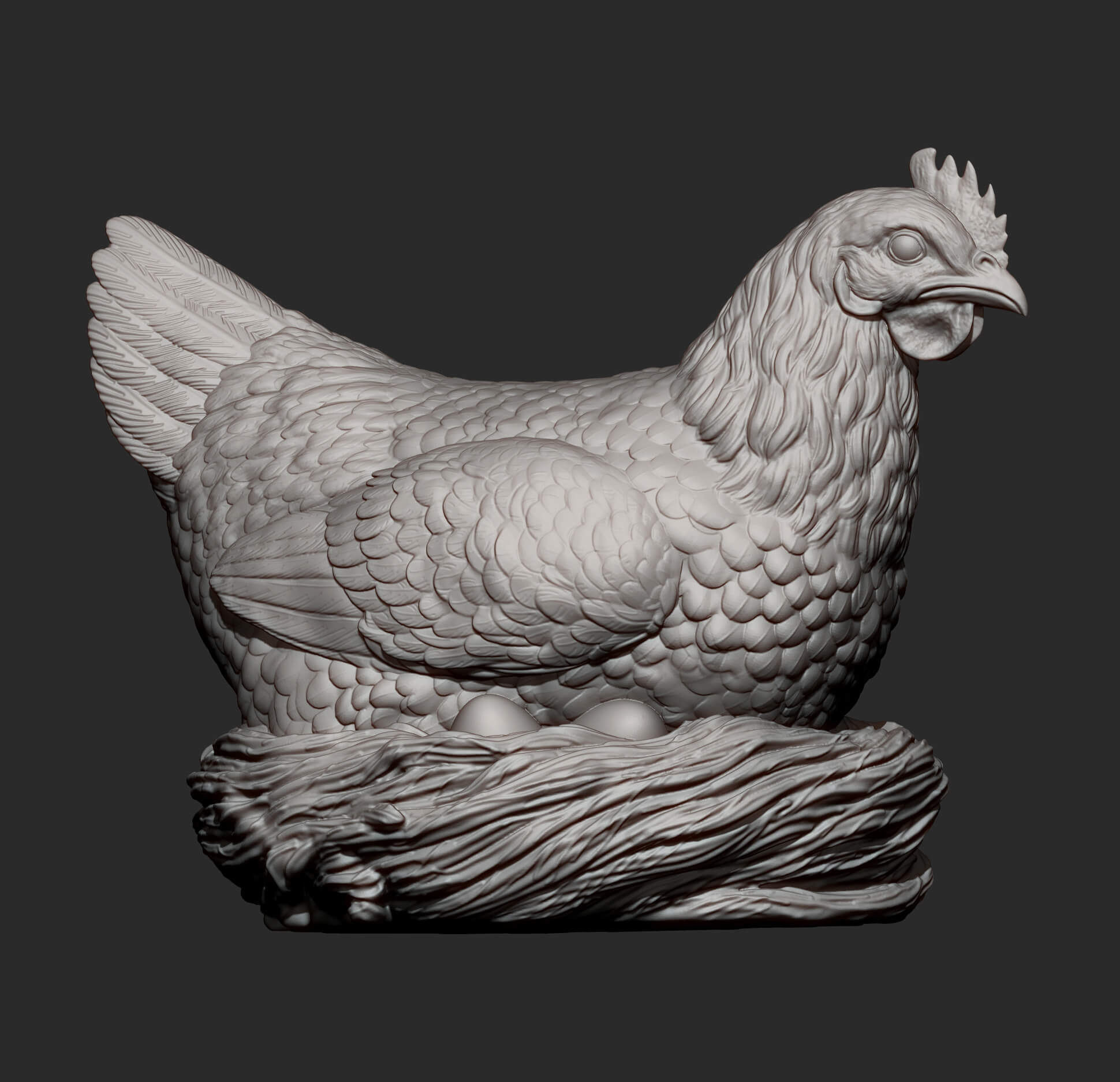 Hen on The Nest - 3D Model by Alexander3dart