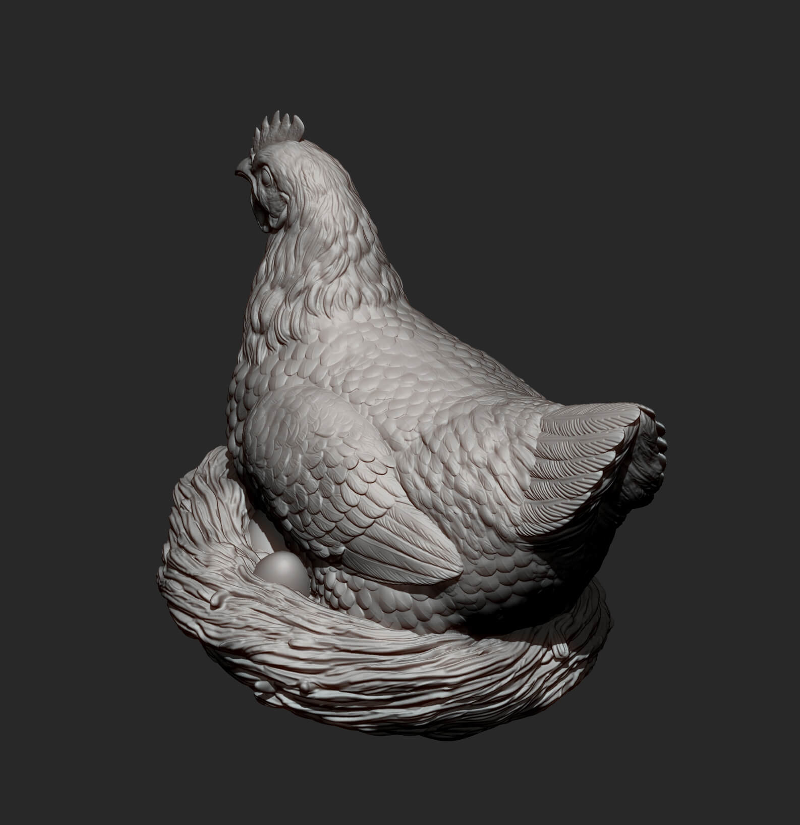 Hen on The Nest - 3D Model by Alexander3dart