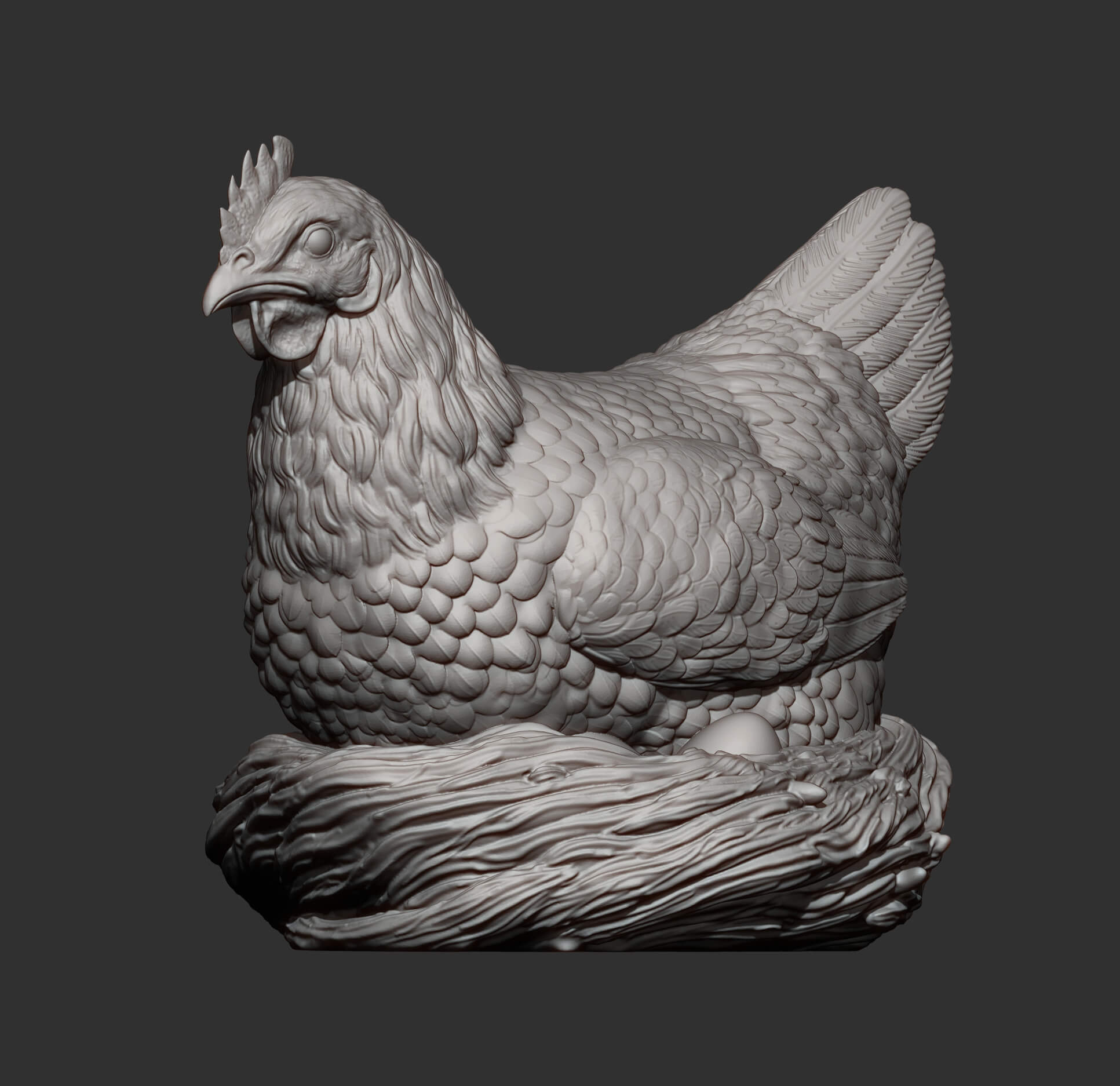 Hen on The Nest - 3D Model by Alexander3dart