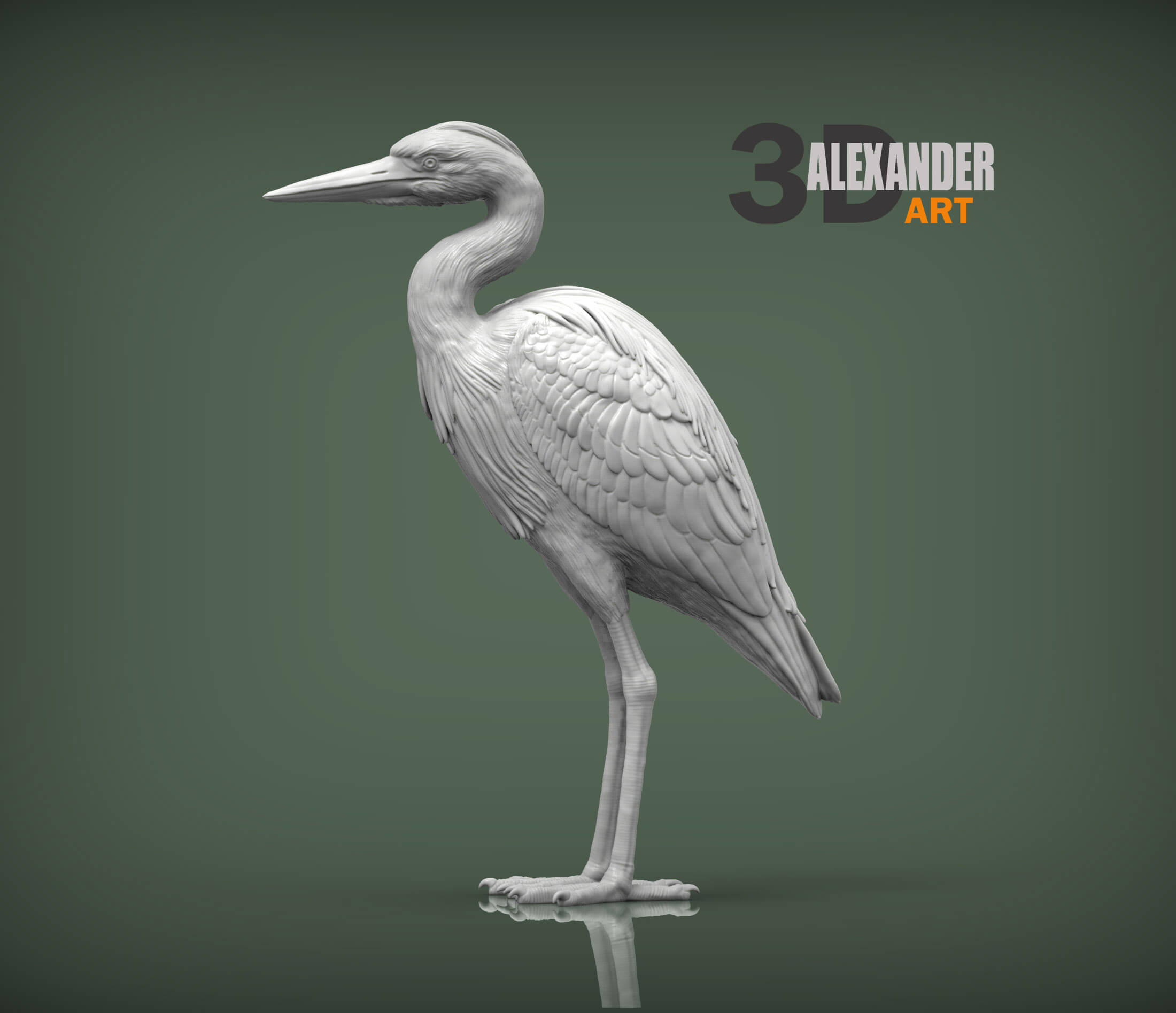 Heron 3D Print Model by Alexander3dart
