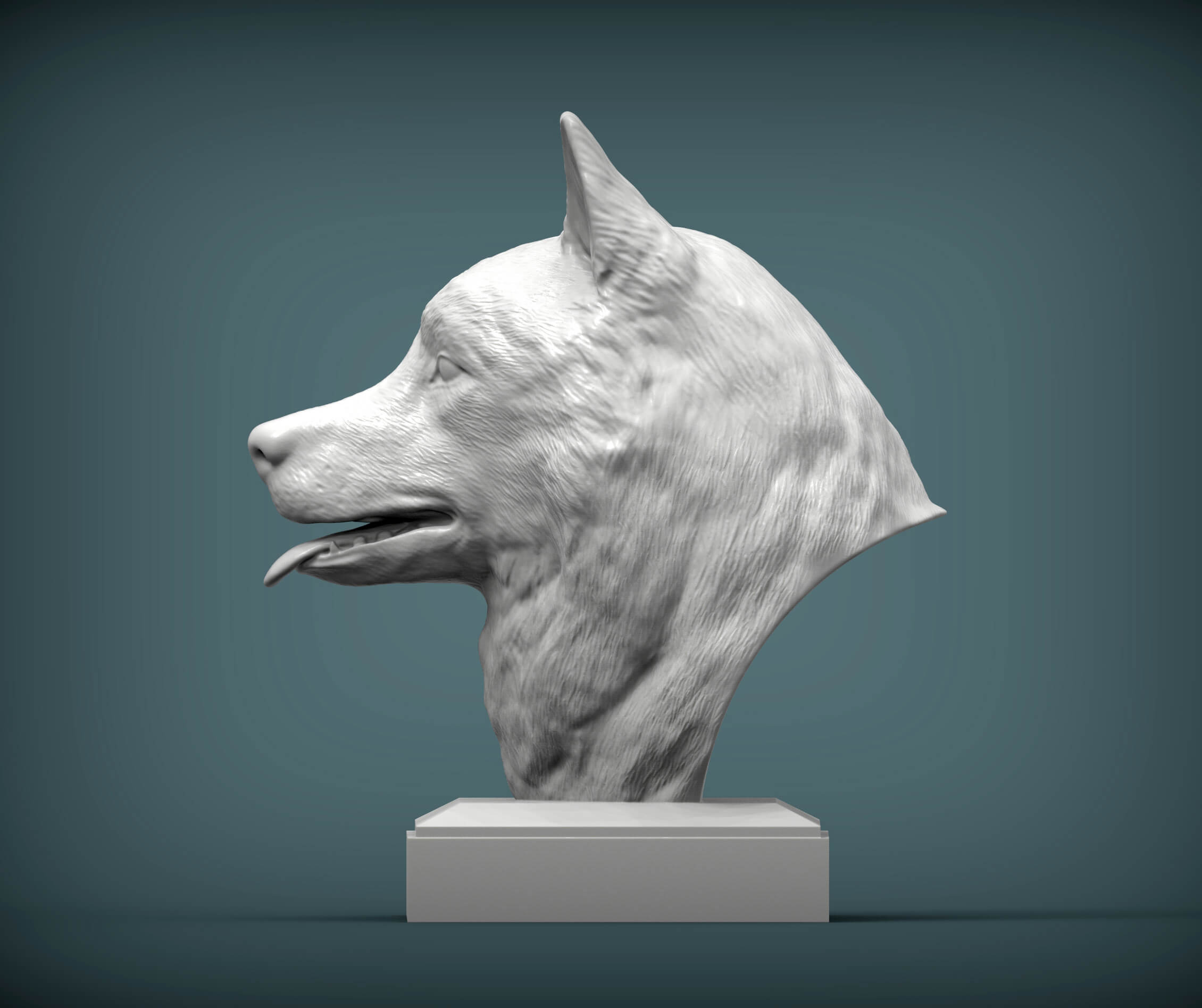 Sculpture Husky Bust - 3D Model by Alexander3dart