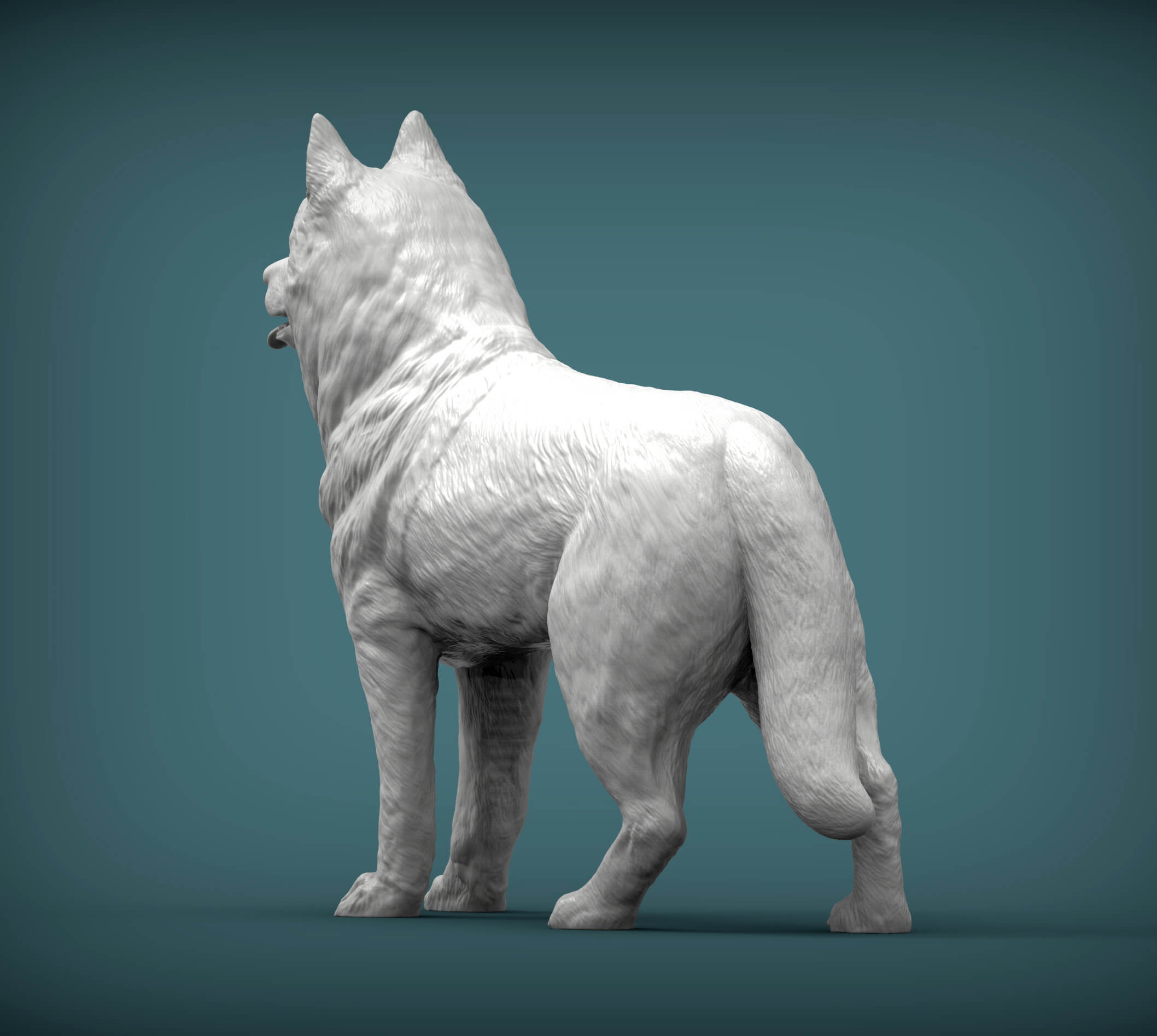 Husky Dog Sculpture - 3D Model by Alexander3dart