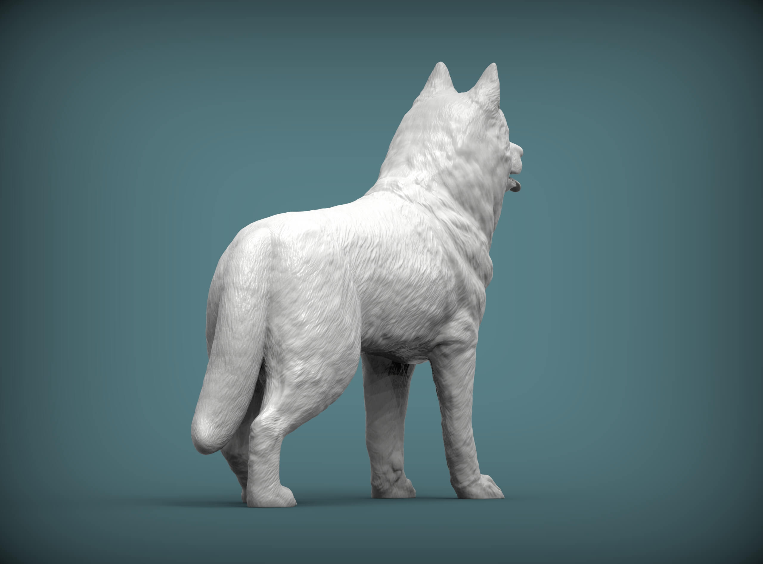 Husky Dog Sculpture - 3D Model by Alexander3dart