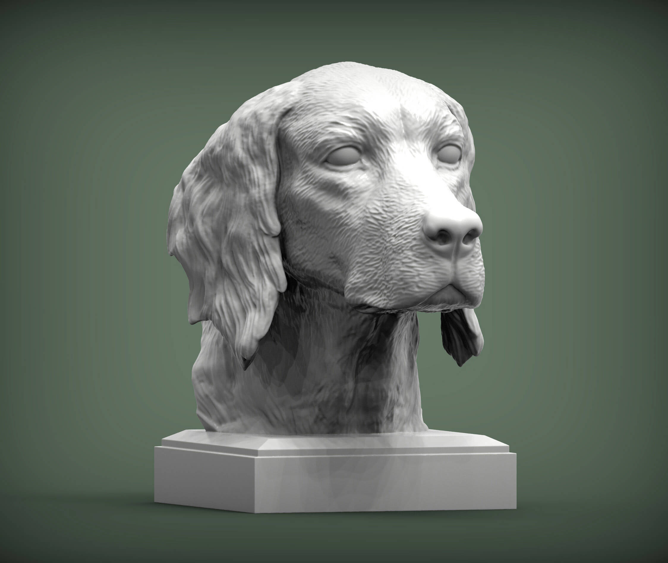 Irish Red Setter Bust 3D Print Model by Alexander3dart