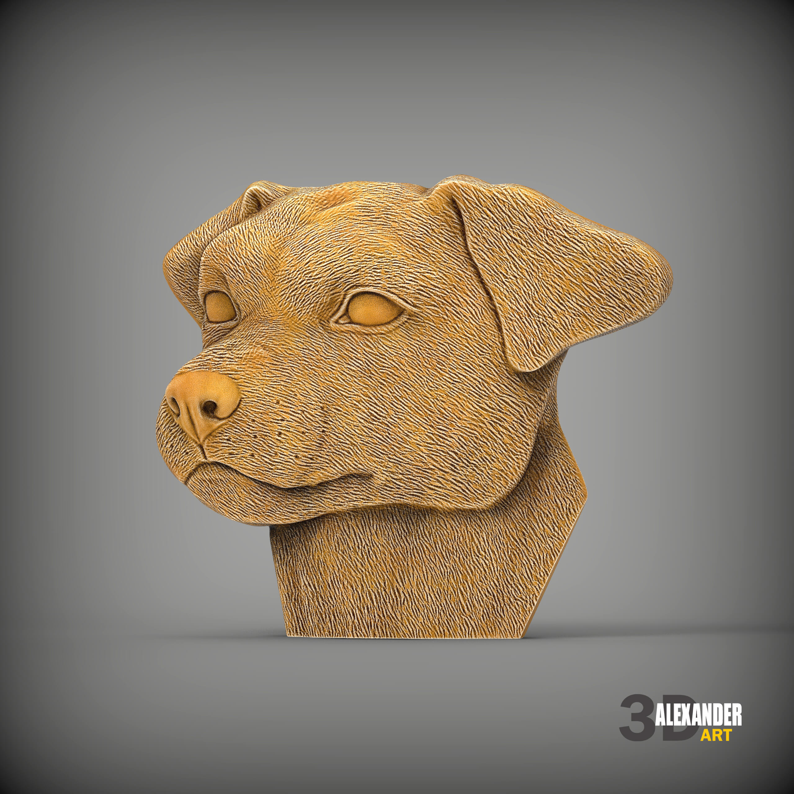 Jack Russell Head Relief - 3D Model by Alexander3dart