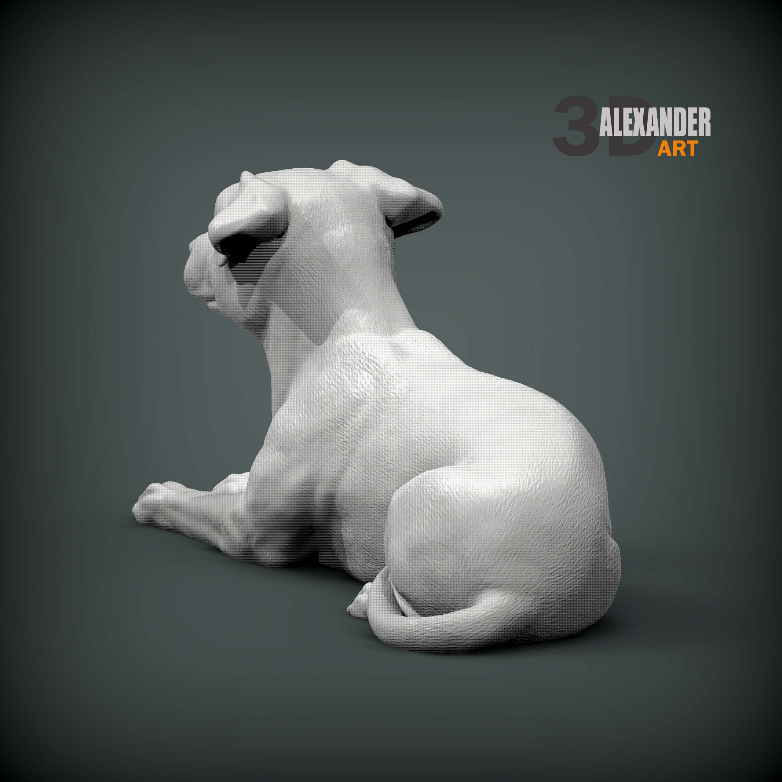 Jack Russell Terrier Lying Down - 3D Model by Alexander3dart