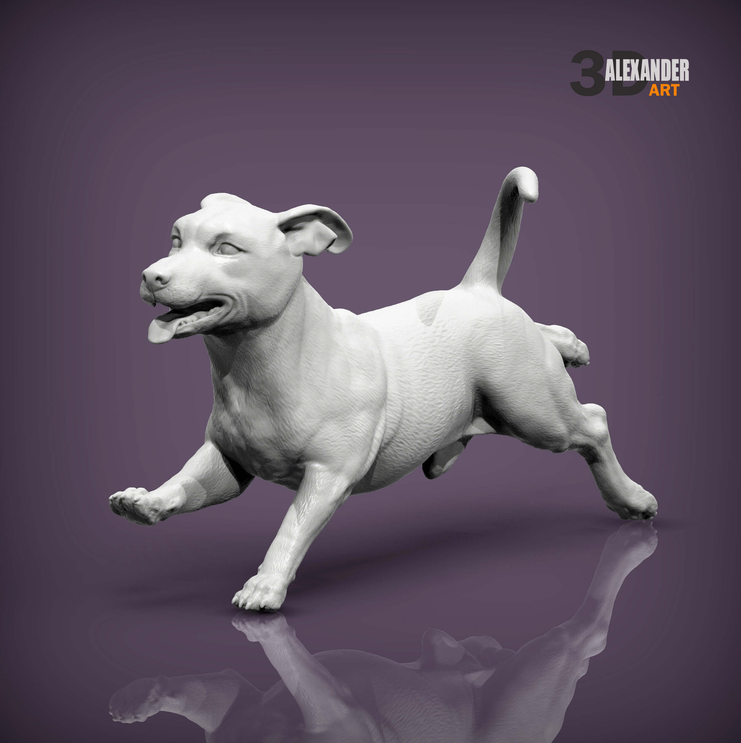 Jack Russell Terrier Running - 3D Model by Alexander3dart