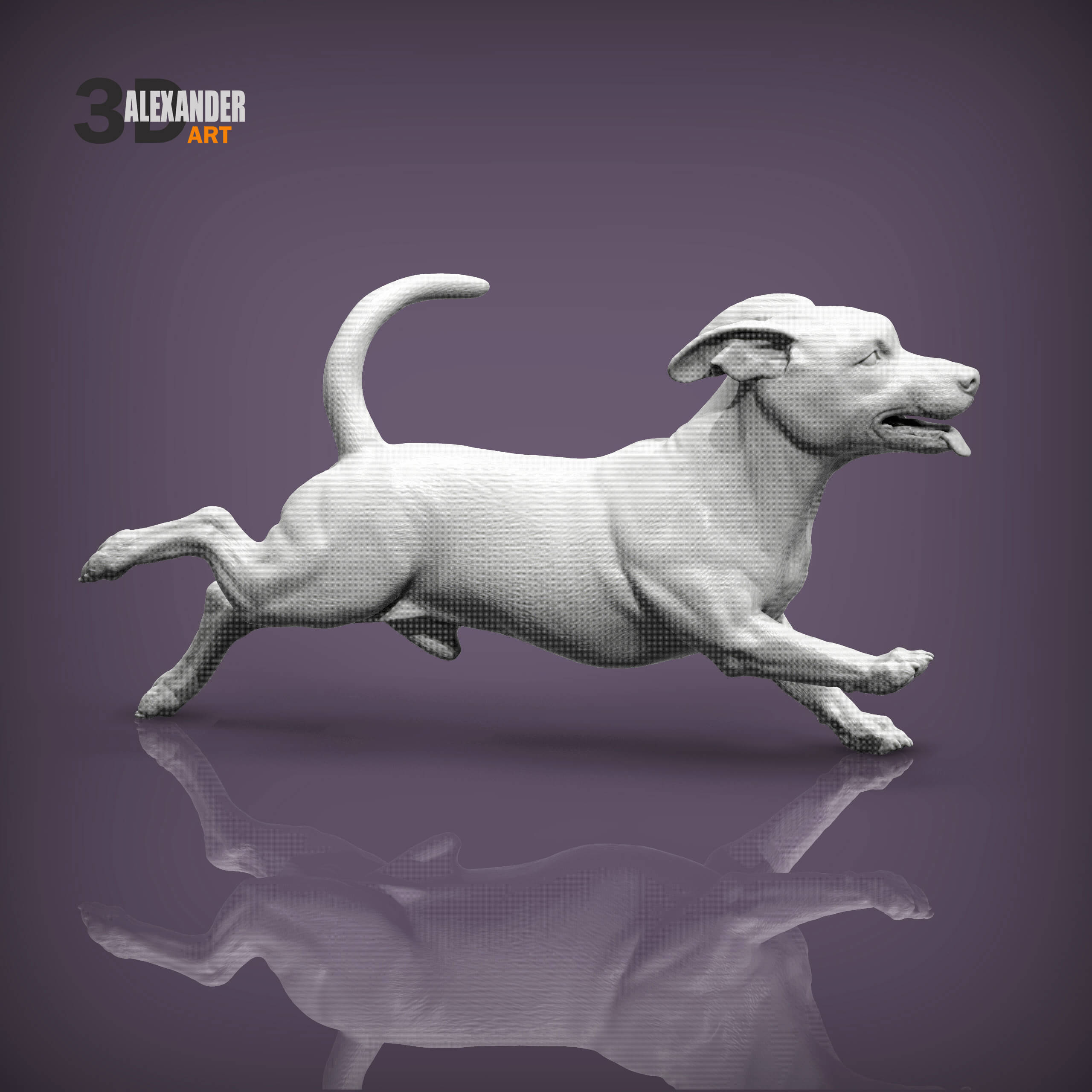 Jack Russell Terrier Running - 3D Model by Alexander3dart