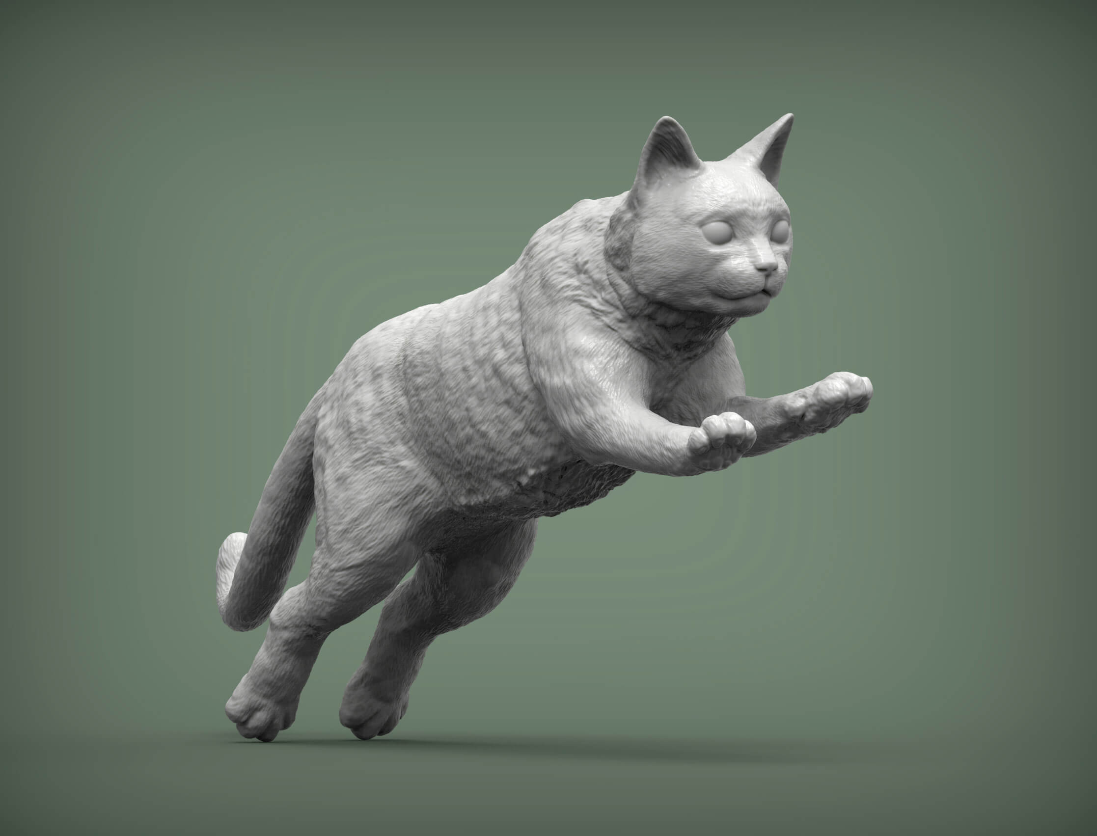 Jumping Cat 3D Print Model by Alexander3dart