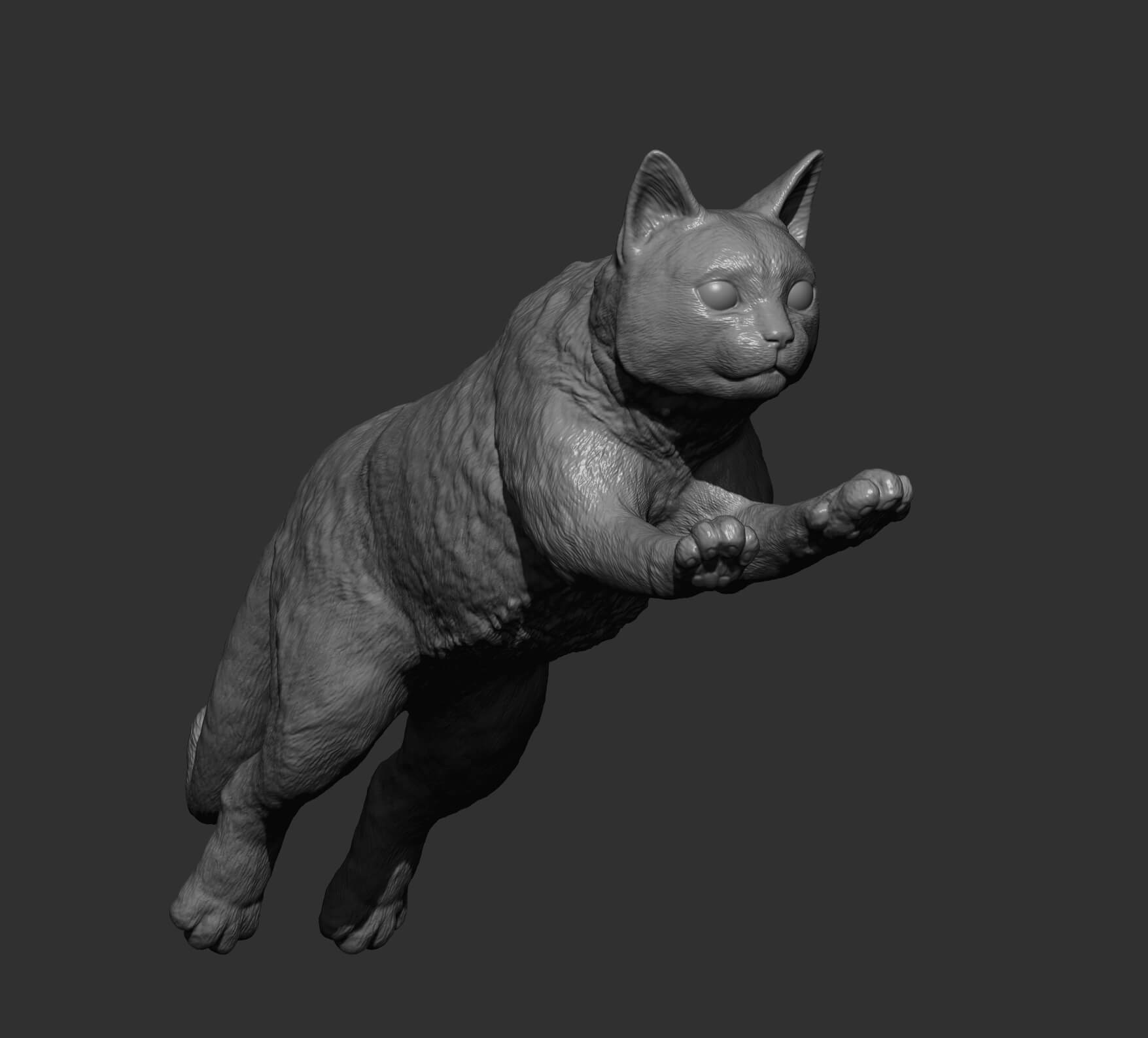 Jumping Cat 3D Print Model by Alexander3dart
