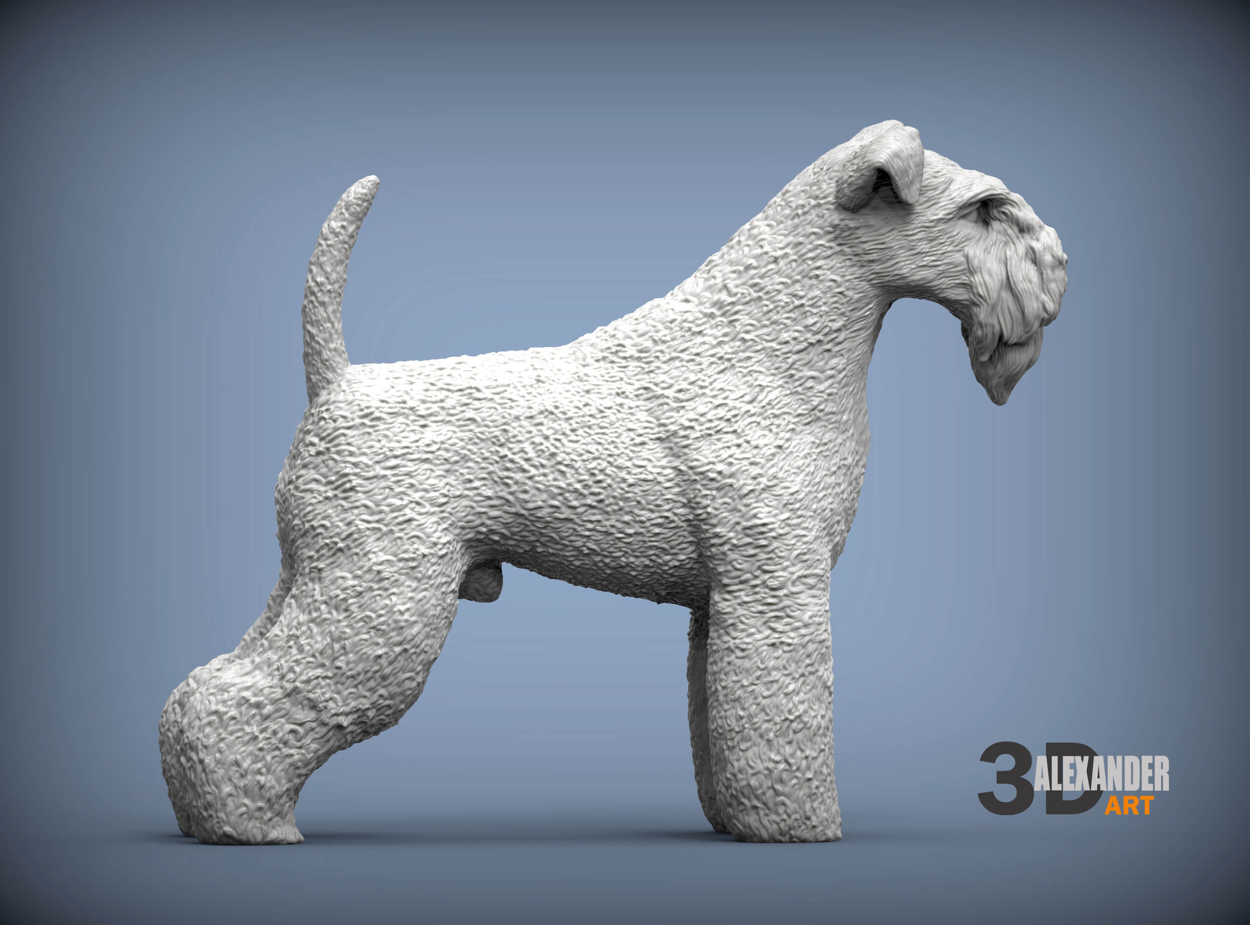 Kerry Blue Terrier 3D Print Model by Alexander3dart