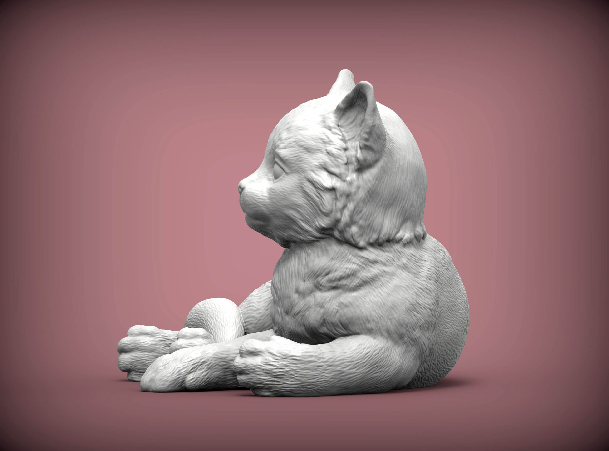 Kitten Lies 3D Print Model by Alexander3dart