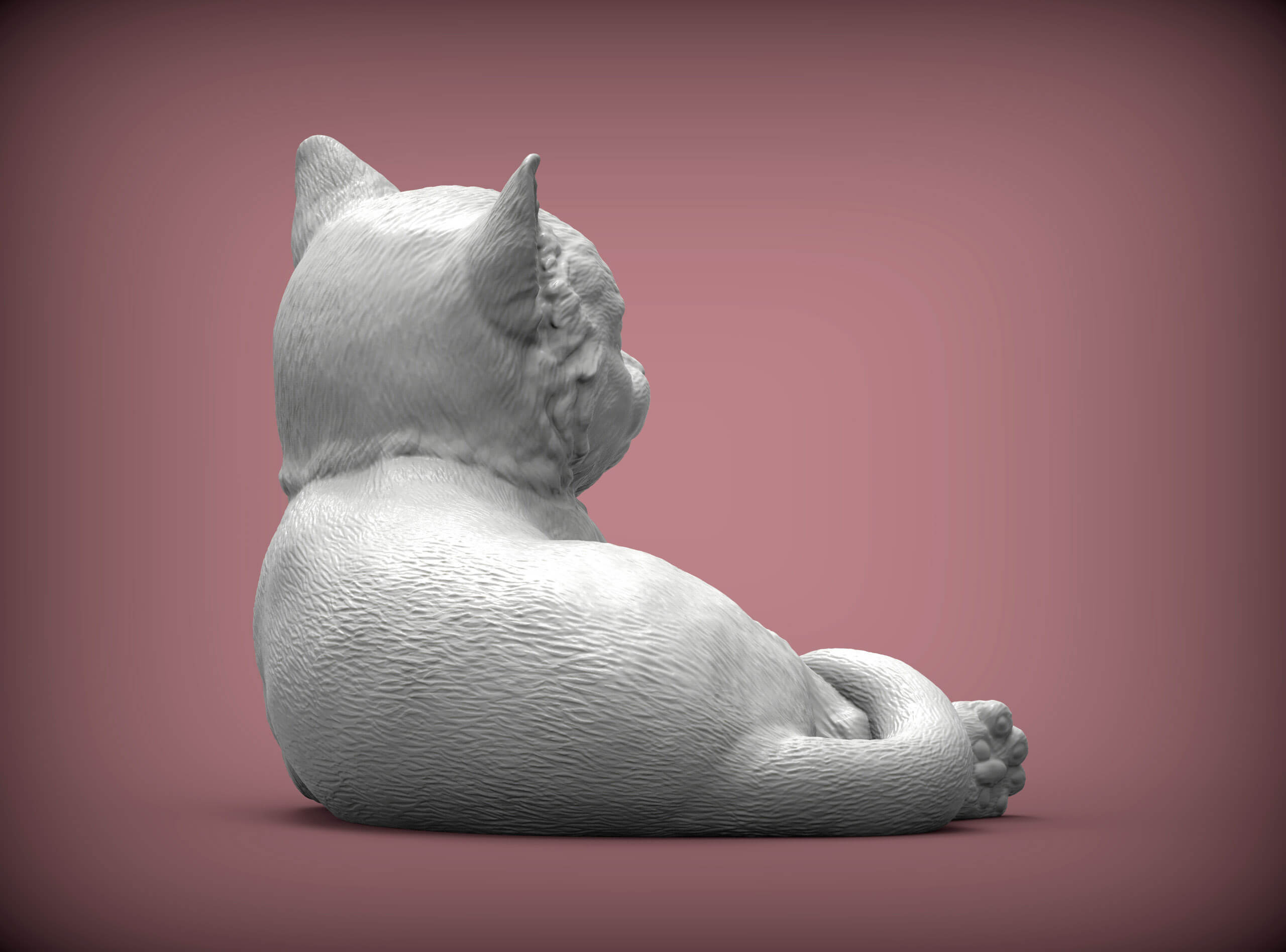 Kitten Lies 3D Print Model by Alexander3dart