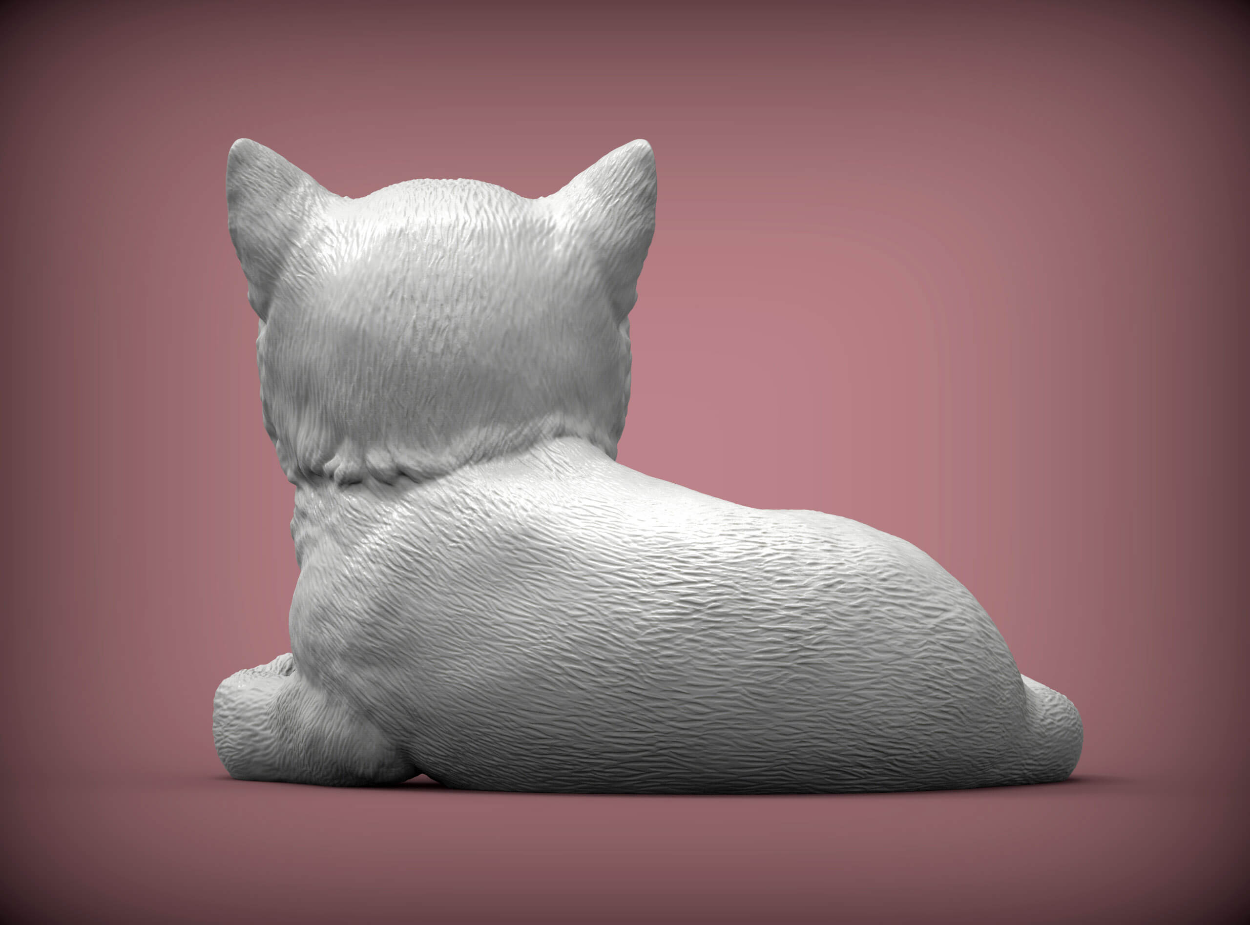 Kitten Lies 3D Print Model by Alexander3dart