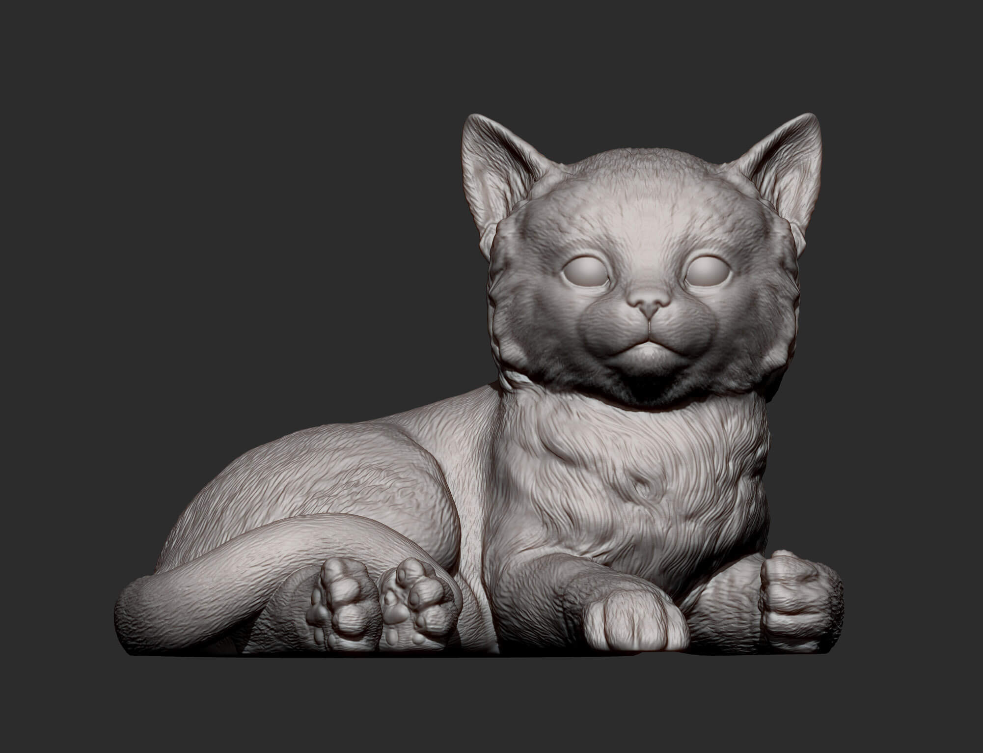 Kitten Lies 3D Print Model by Alexander3dart