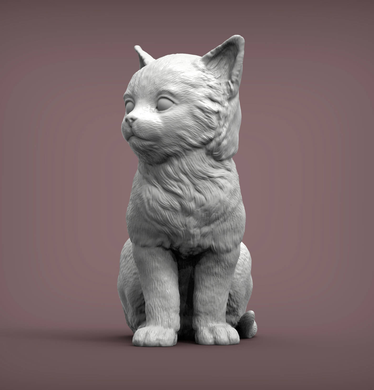 Kitten Sitting - 3D Model by Alexander3dart
