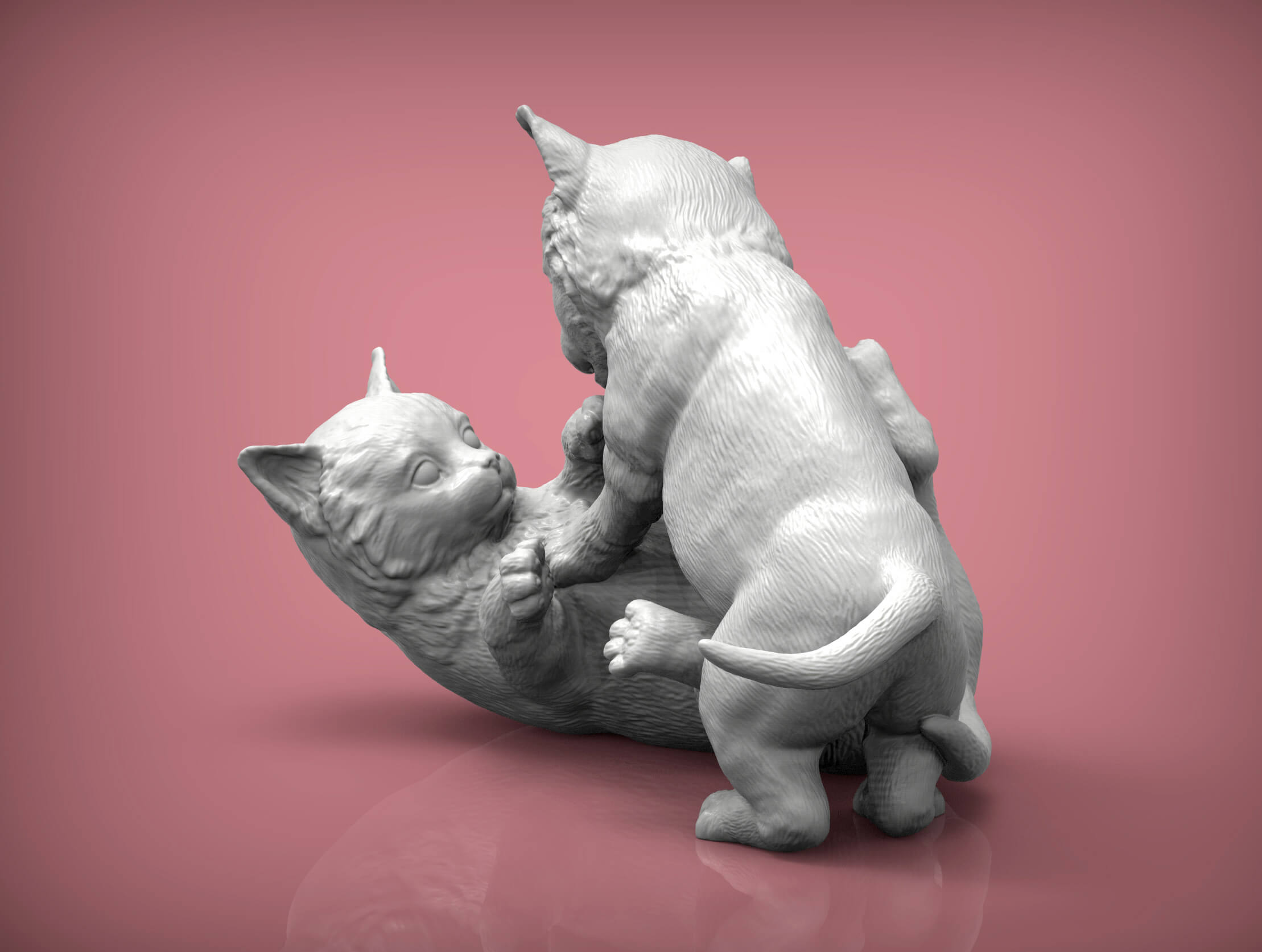 Kittens Play - 3D Model by Alexander3dart