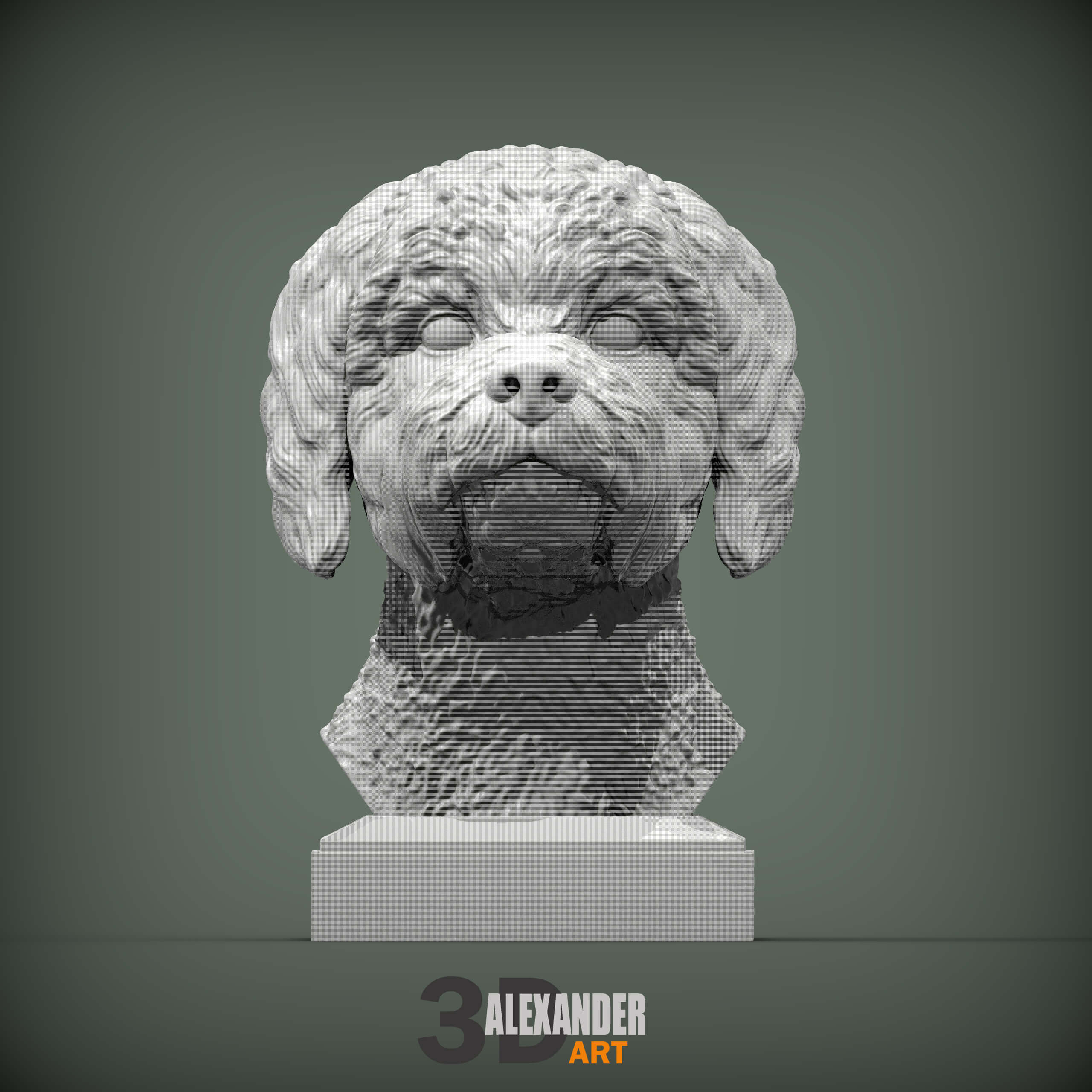 Lagotto Romagnolo Bust - 3D Model by Alexander3dart