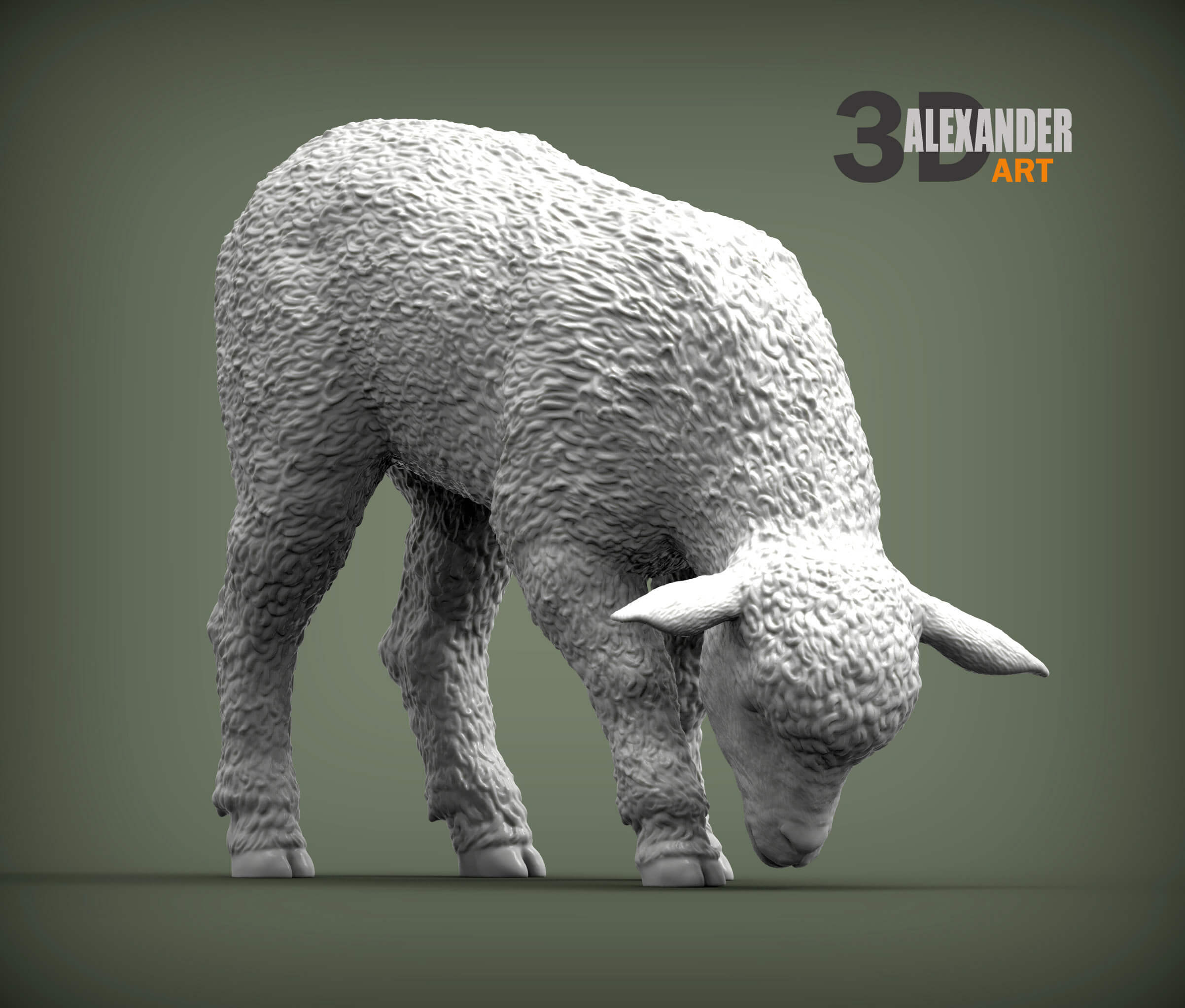 Lamb Eats 3D Print Model by Alexander3dart