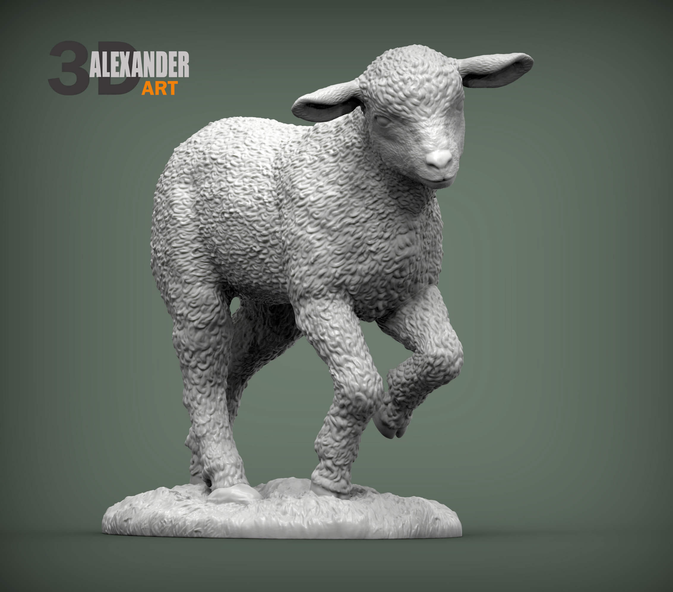 Lamb Runs 3D Print Model by Alexander3dart