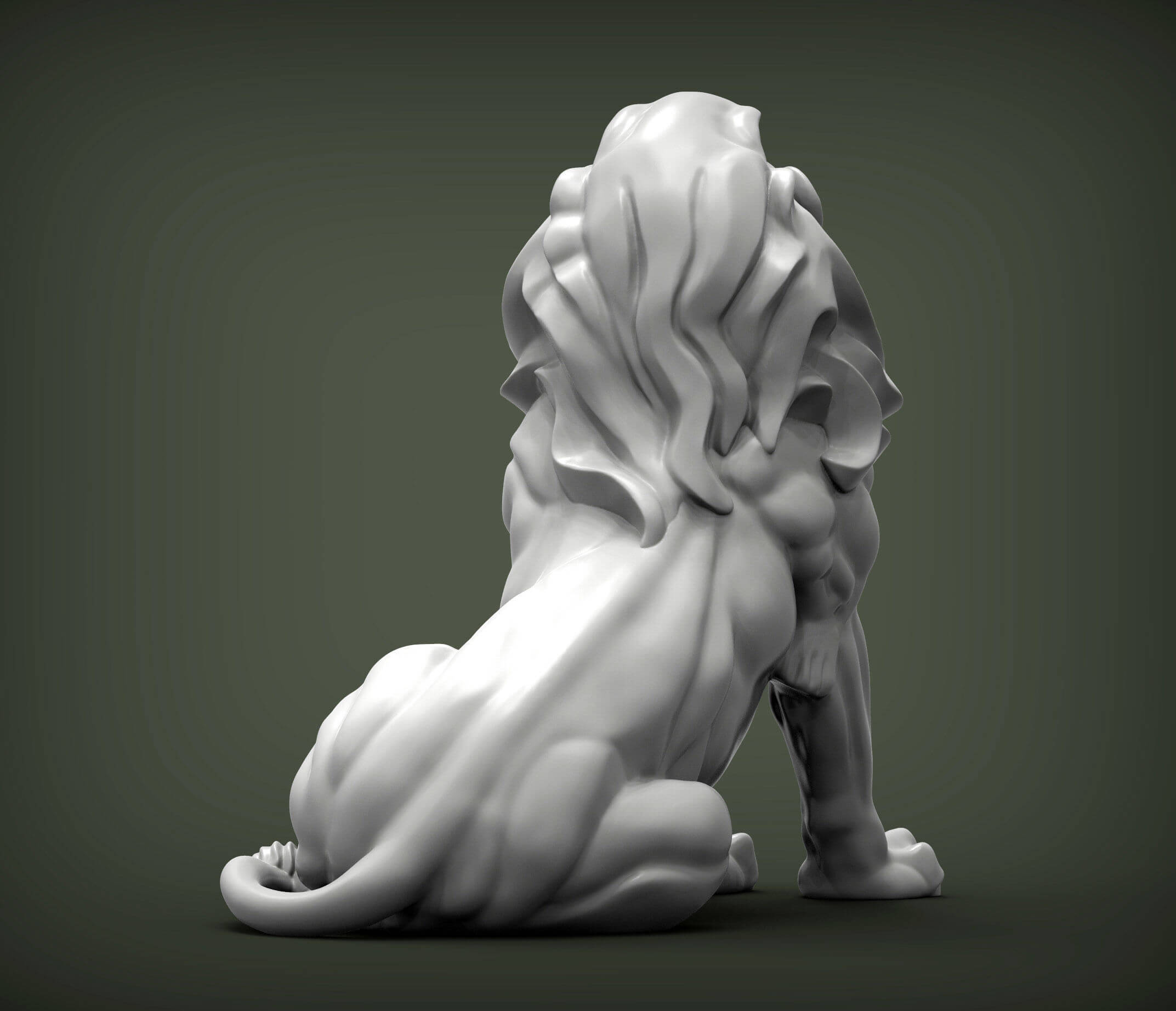 Lion Sculpture - 3D Model by Alexander3dart