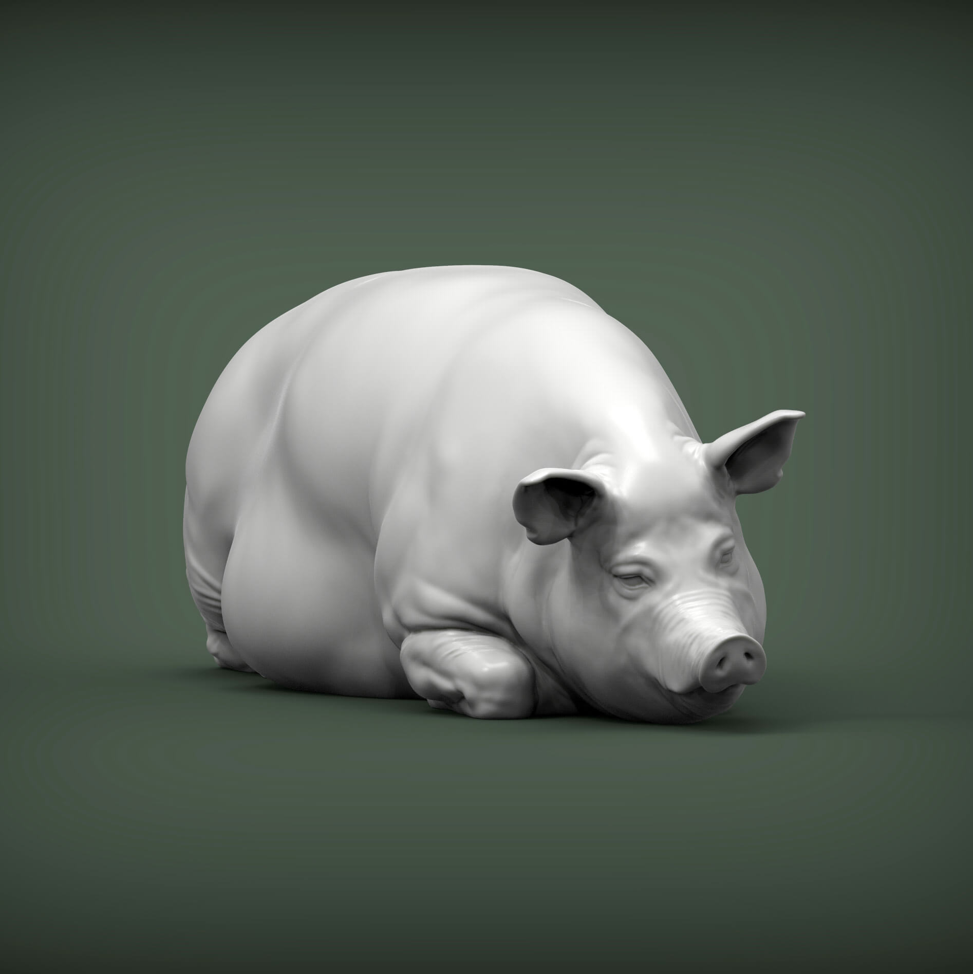 Lying Pig 3D model by Alexander3dart