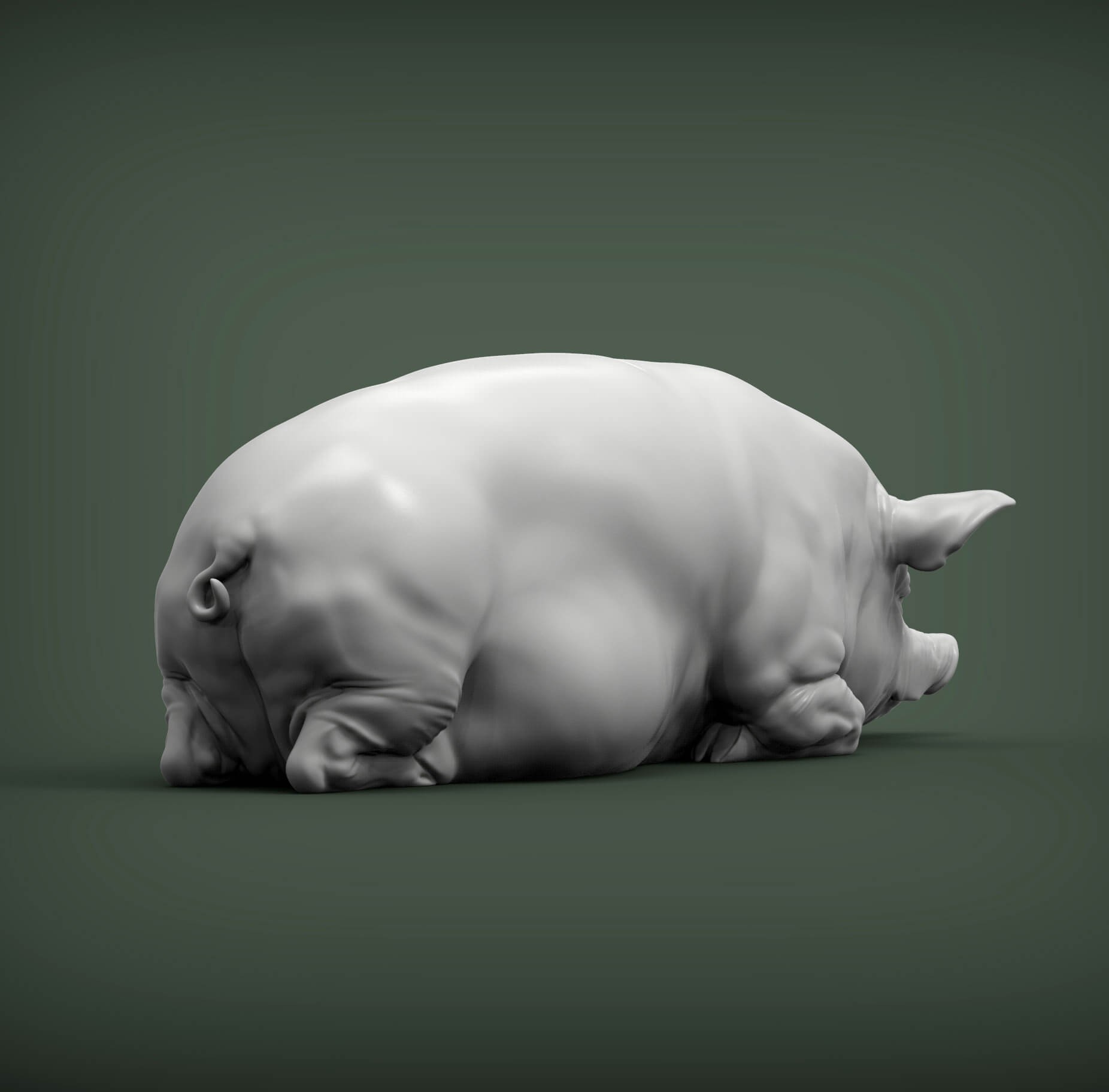 Lying Pig 3D model by Alexander3dart