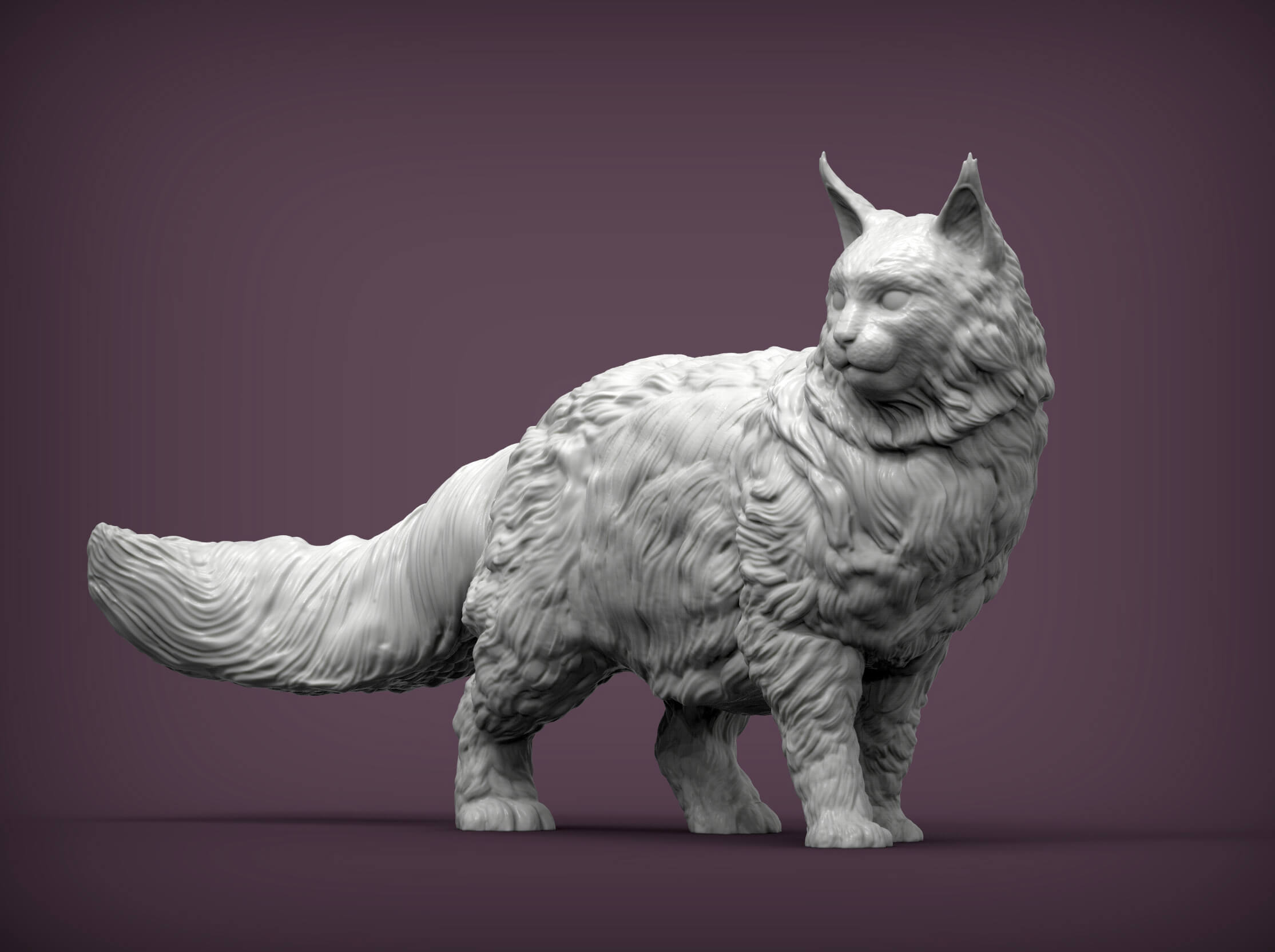 Maine Coon Sculpture - 3D Model by Alexander3dart