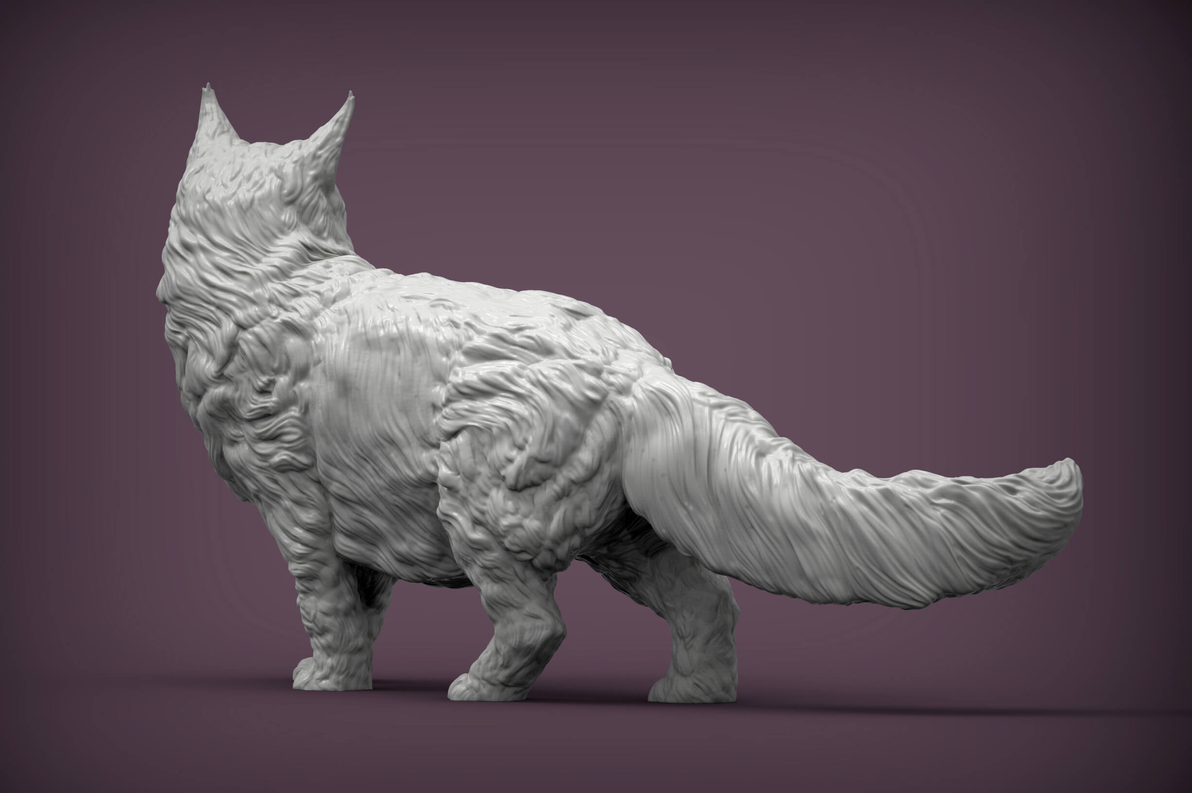 Maine Coon Sculpture - 3D Model by Alexander3dart