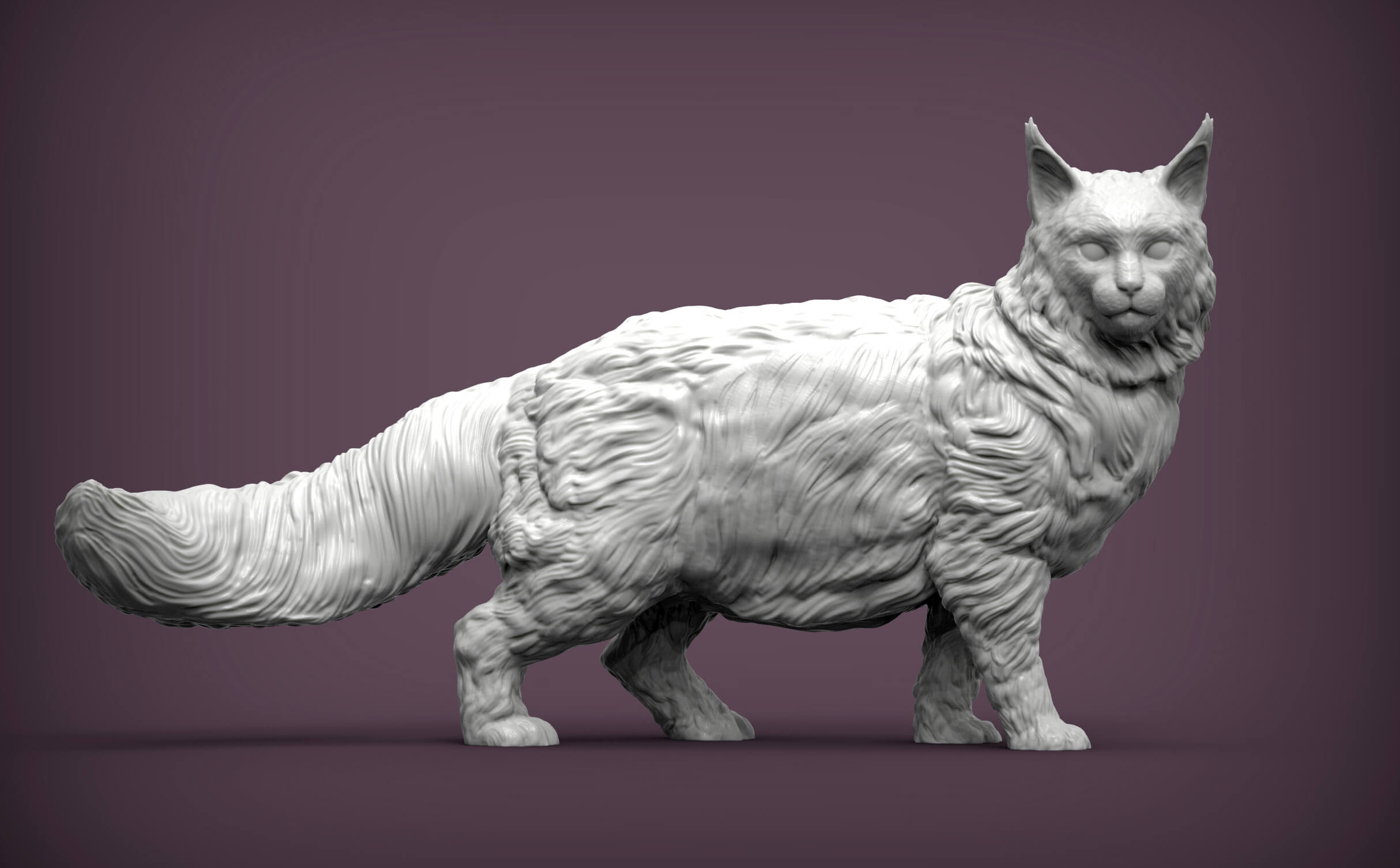 Maine Coon Sculpture - 3D Model by Alexander3dart