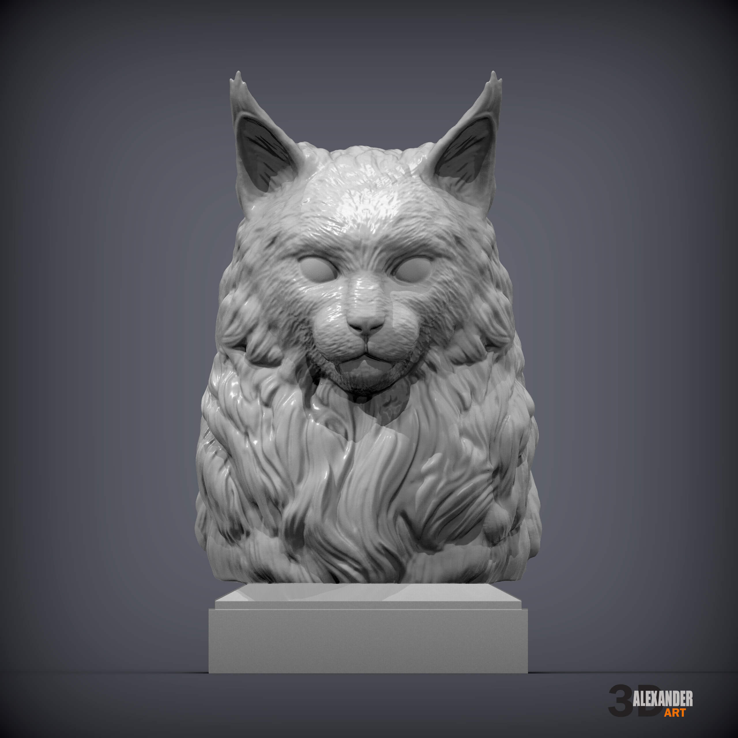Maine Coon Bust - 3D Model by Alexander3dart