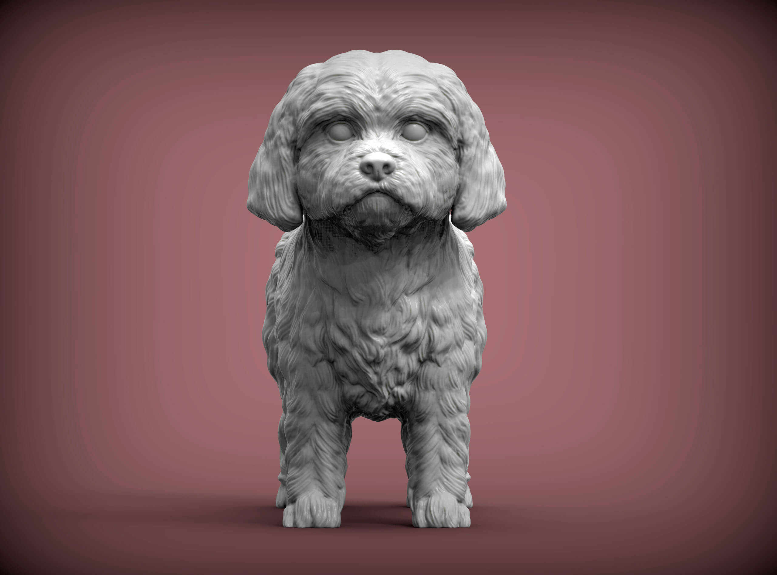 Maltese Dog Statue 3D Print Model by Alexander3dart