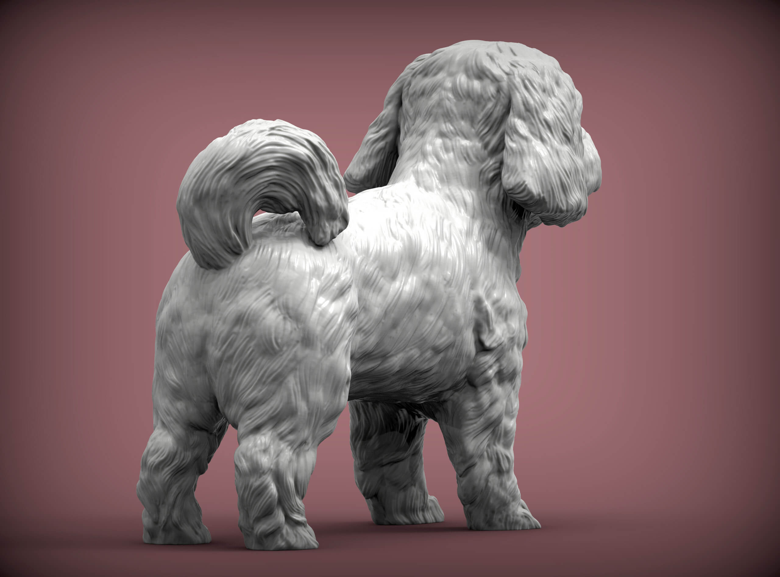 Maltese Dog Statue 3D Print Model by Alexander3dart