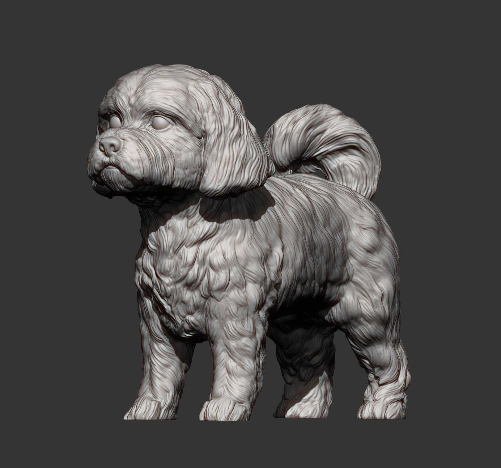 Maltese Dog Statue 3D Print Model by Alexander3dart