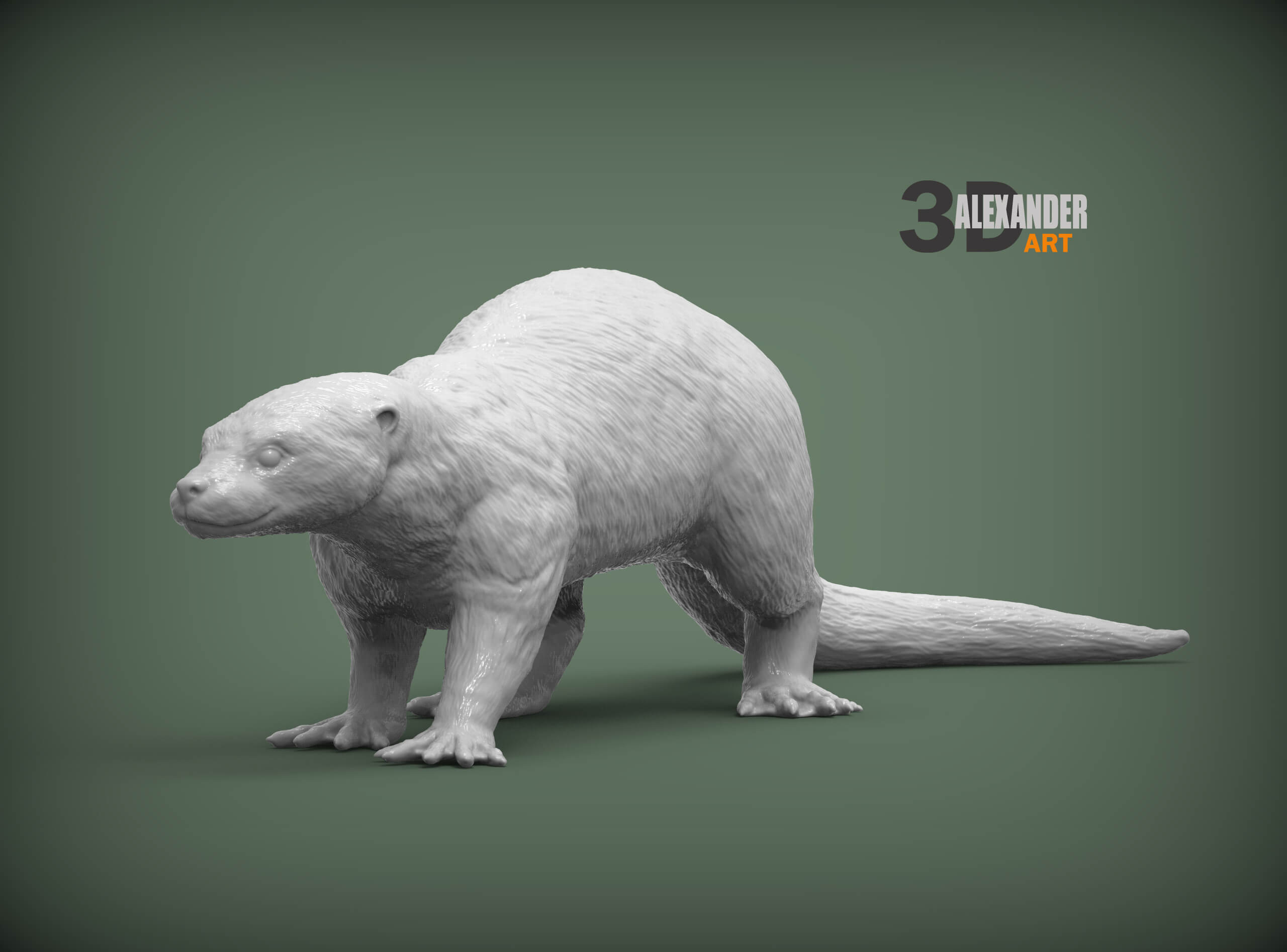 Otter 3D Print Model by Alexander3dart